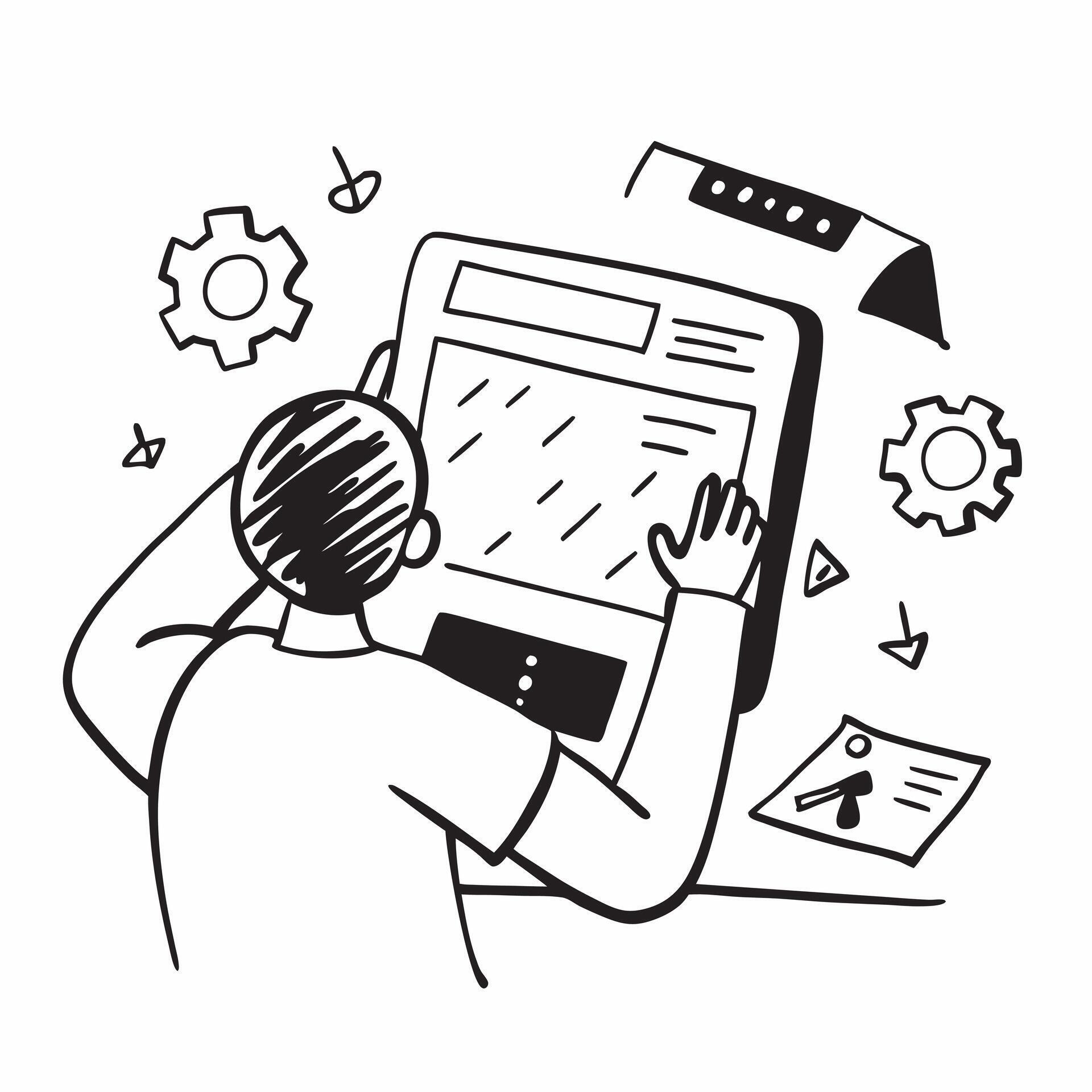 Software developer coding a complex program concept as A software developer codes a complex ...