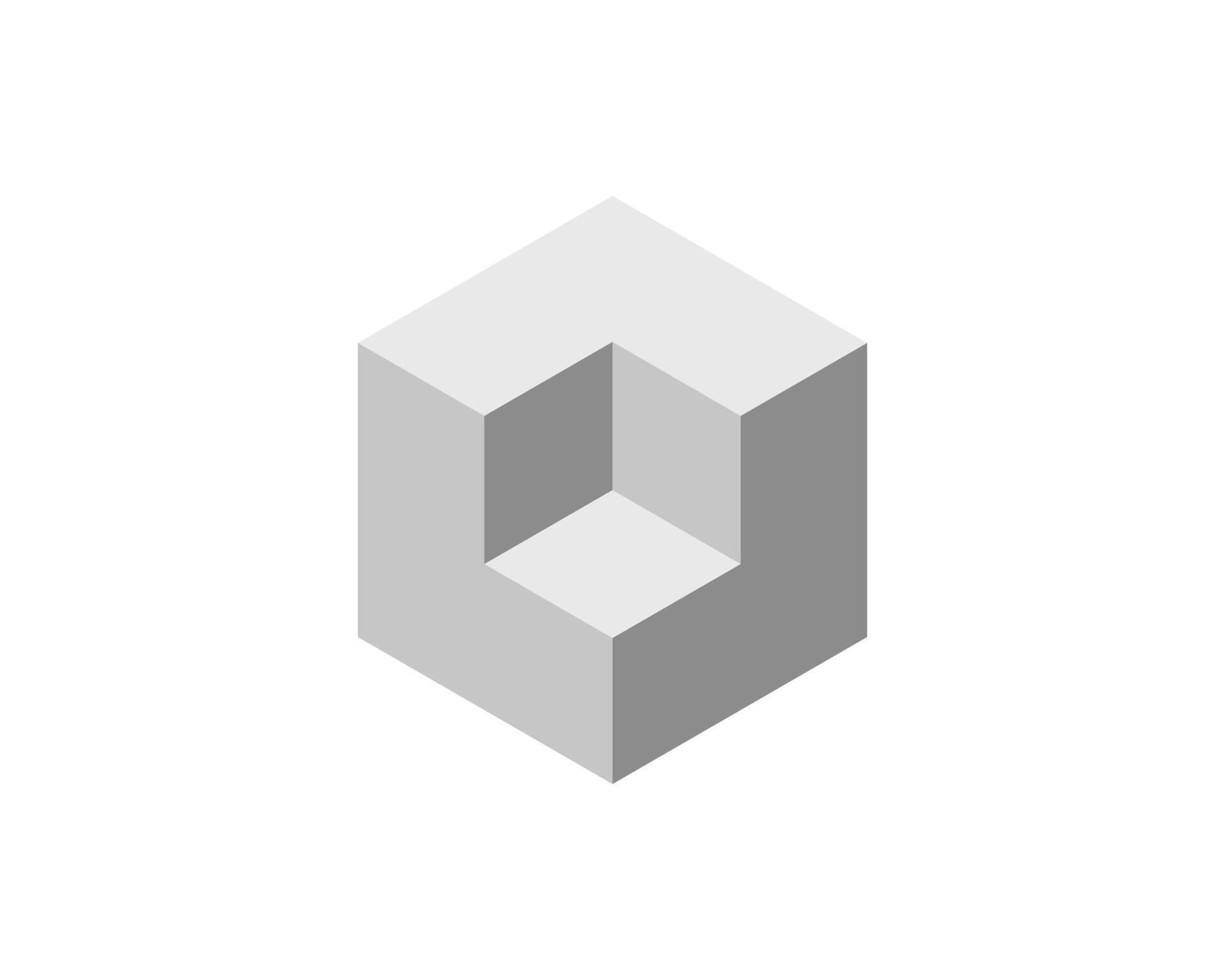Abstract Isometric Cube Illustration Clean Minimalist Design Perfect For Tech Architecture