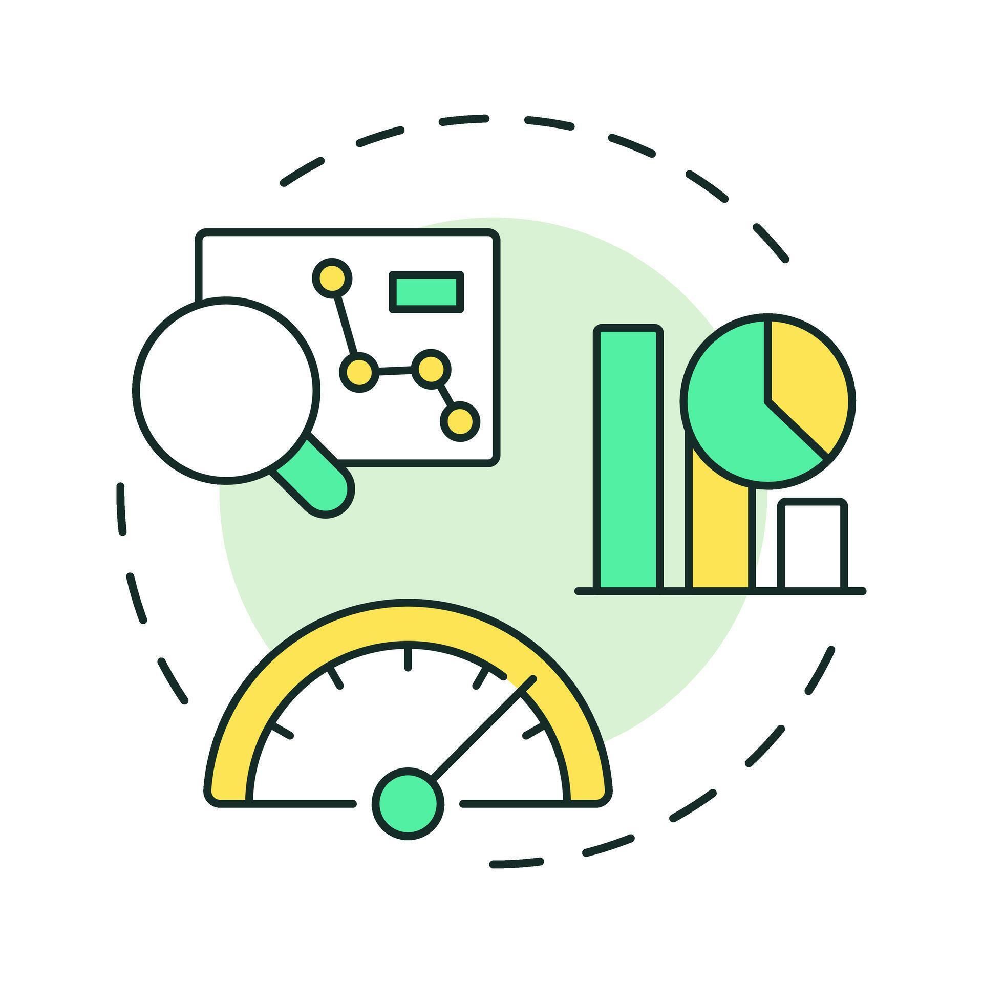 Kpis Multi Color Concept Icon Measurable Metrics To Evaluate Employee Work Performance