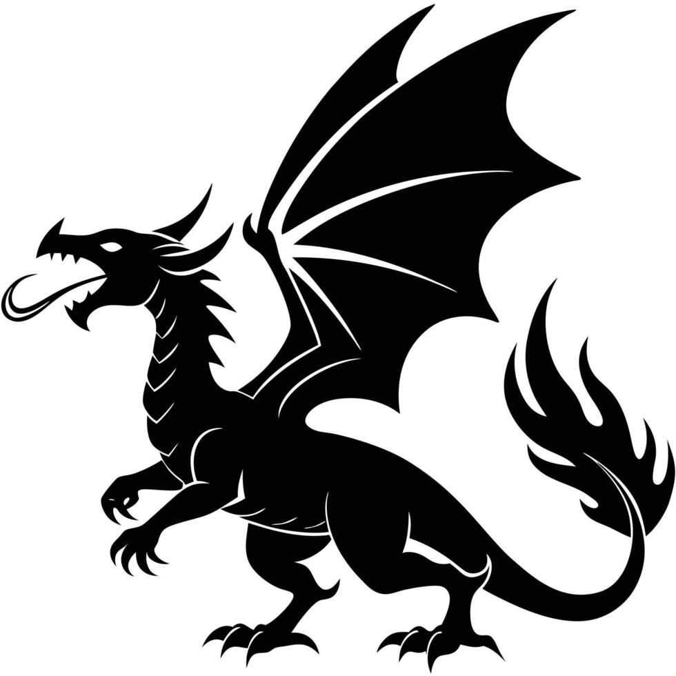 Majestic Dragon Breathing Fire Shadow Illustration 56084807 Vector Art ... Majestic Dragon Breathing Fire Shadow Illustration 56084807 Vector Art ...