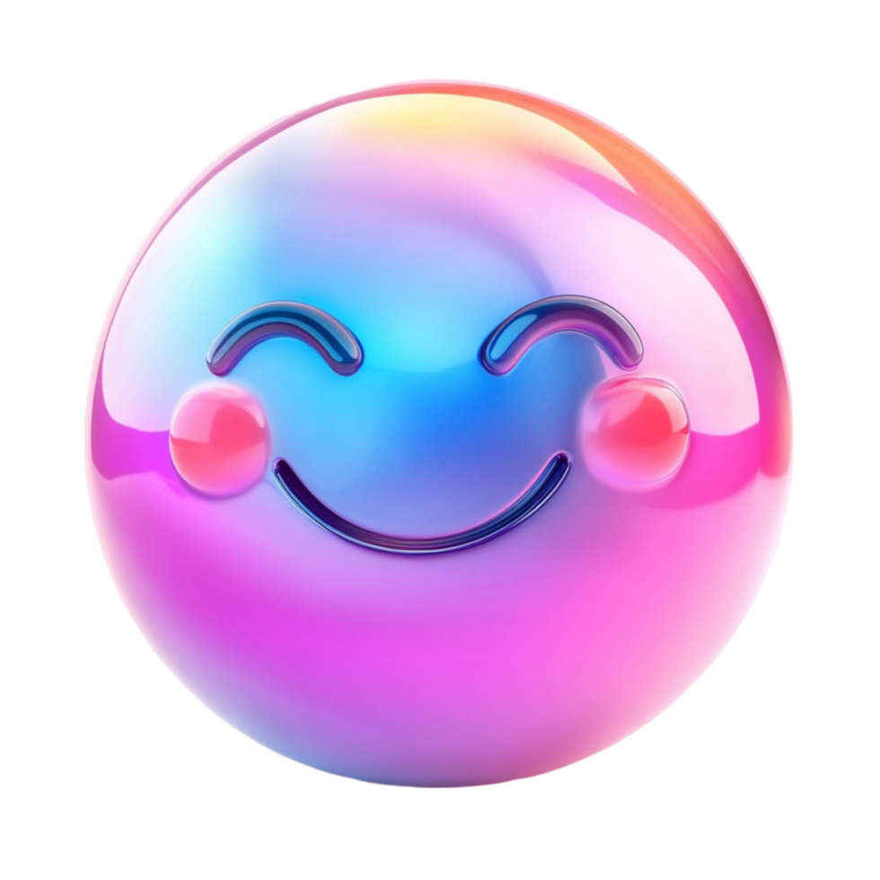 Glossy Pink Smiley Face Emoji 56085426 PNG