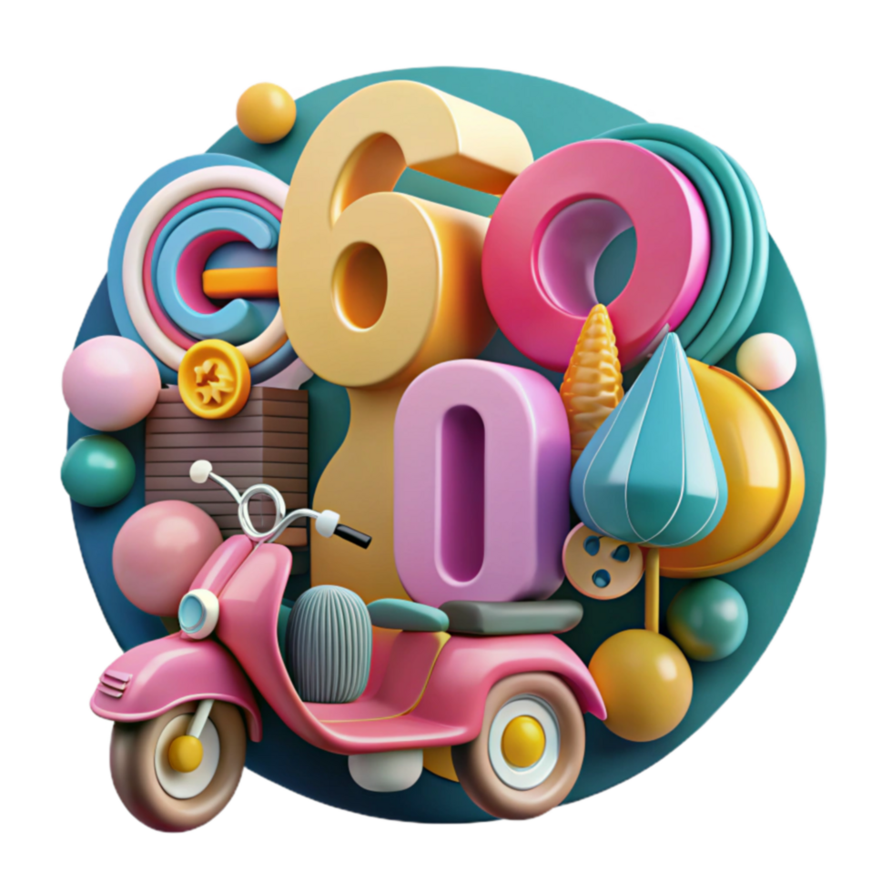 600 Colorful 3D Objects and Scooter Design 56085650 PNG 600 Colorful 3D Objects and Scooter Design 56085650 PNG