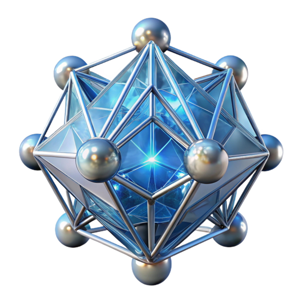 Geometric Crystal Structure 3d Model Of Interconnected Spheres 56085680 Png