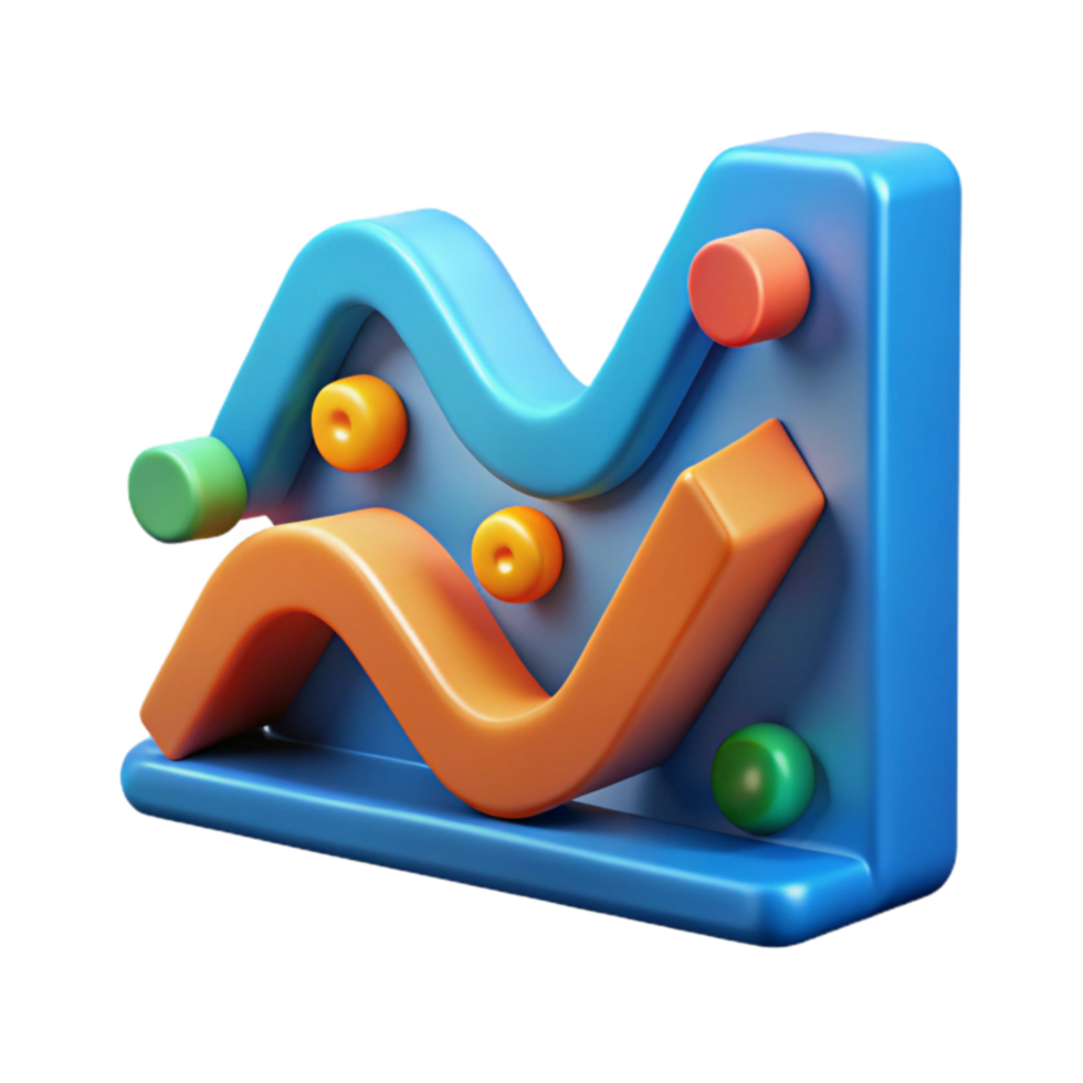 Abstract 3d Wave Chart Colorful Data Visualization 56085734 Png