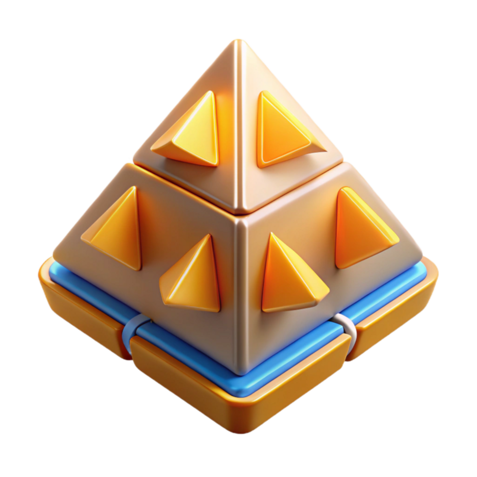 Abstract 3D Pyramid Structure with Triangular Elements 56085792 PNG