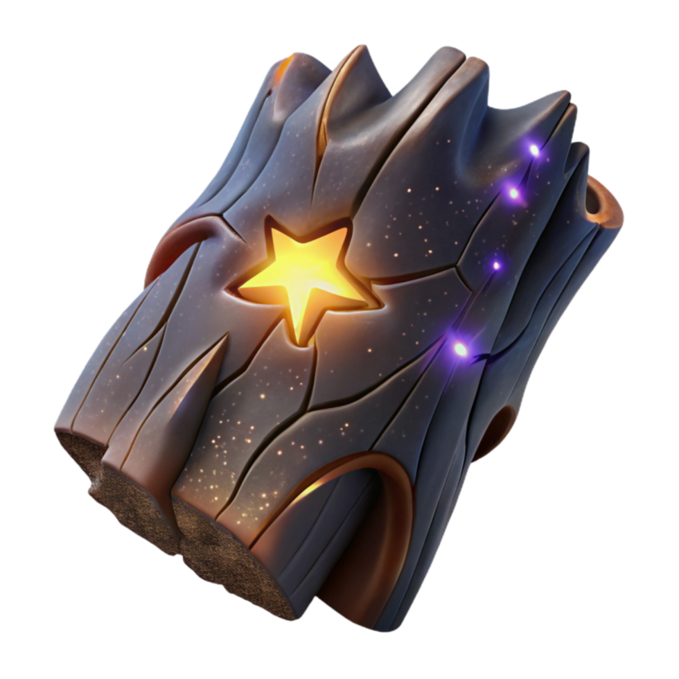 Cosmic Log Starry Night Glowing Wood 56086244 PNG