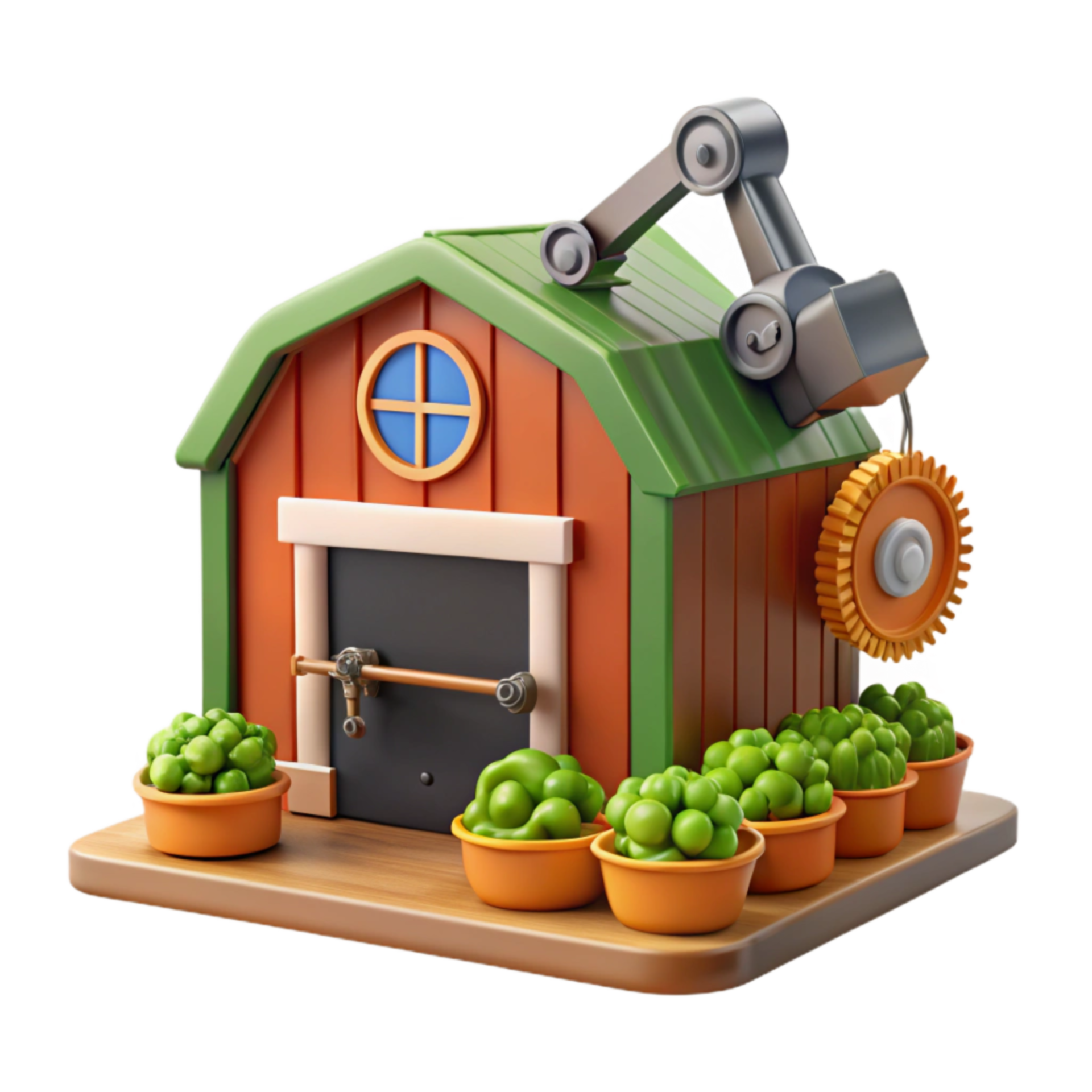 Automated Farming Barn 3D Render of Harvest 56086283 PNG