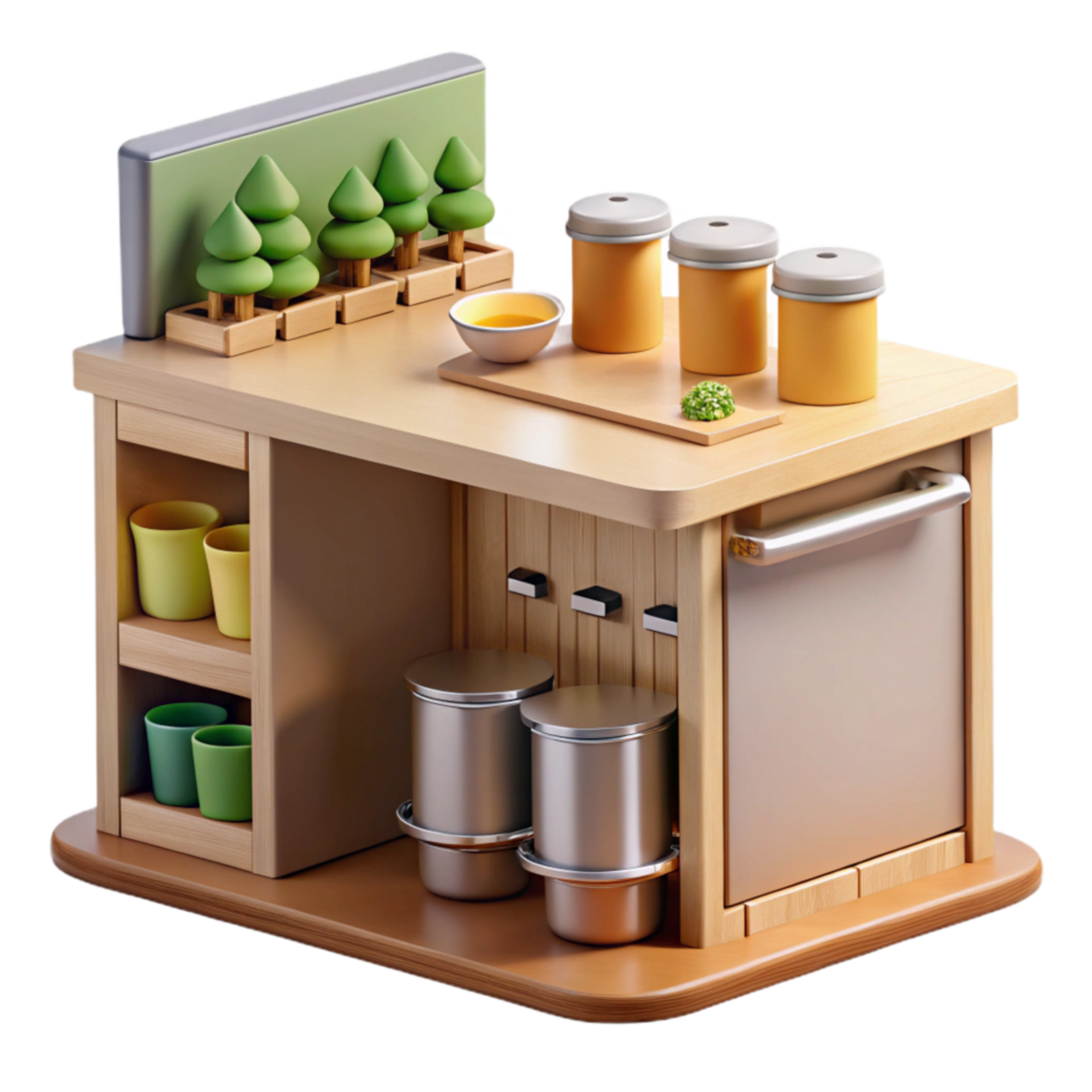 Compact Kitchen Cart with Storage and Countertop 56086418 PNG