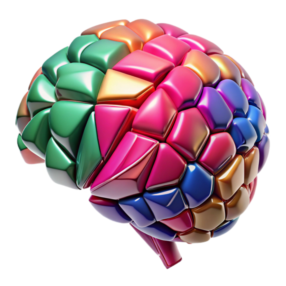 Abstract Colorful Brain A 3d Model Of Cognitive Function 56086840 Png