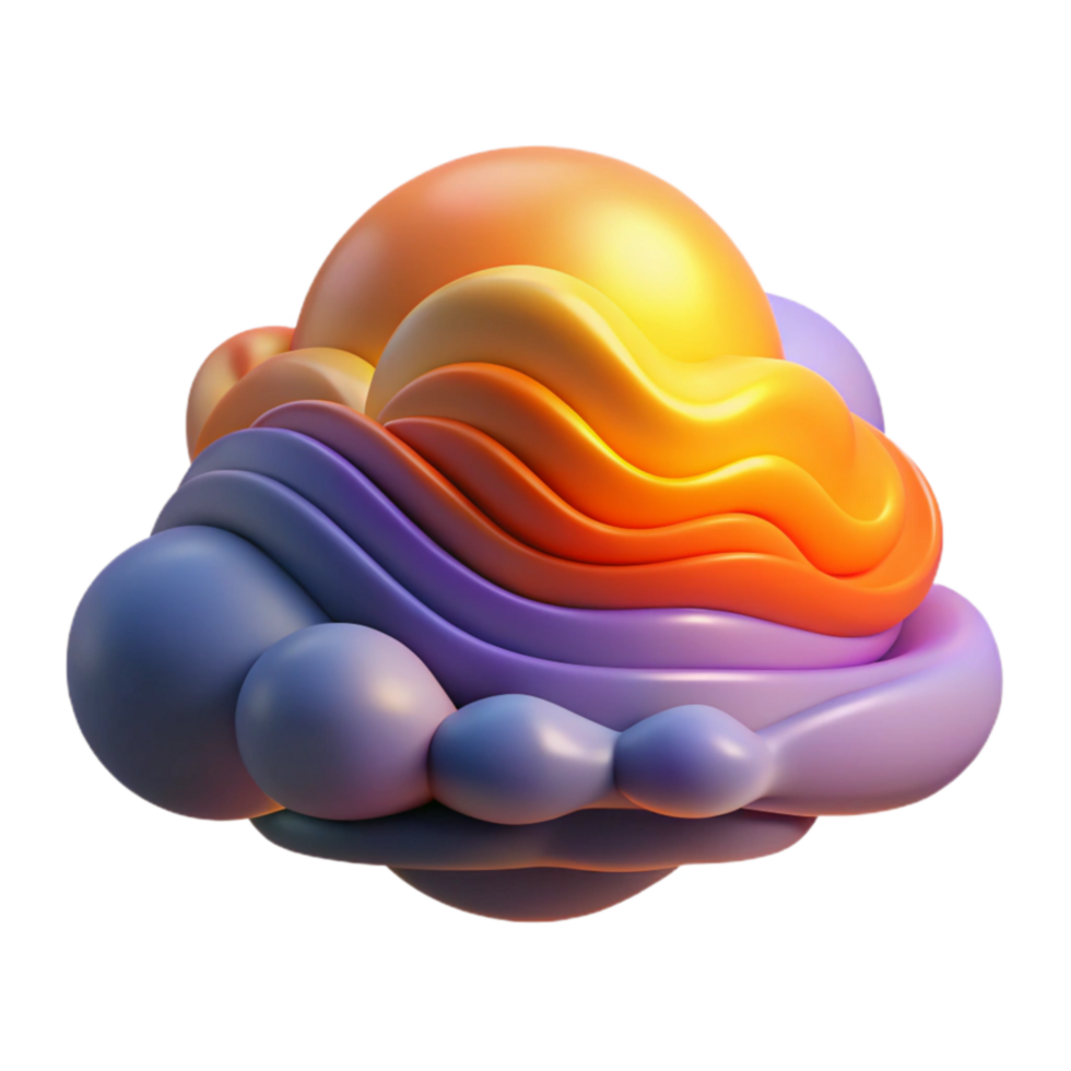 Abstract 3D Render Colorful Wave Orb Composition 56086859 PNG