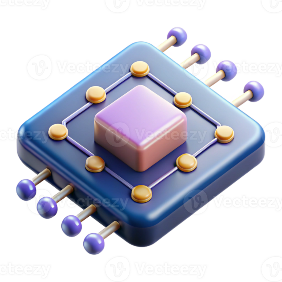 3D Render of Abstract Microchip 56087777 PNG