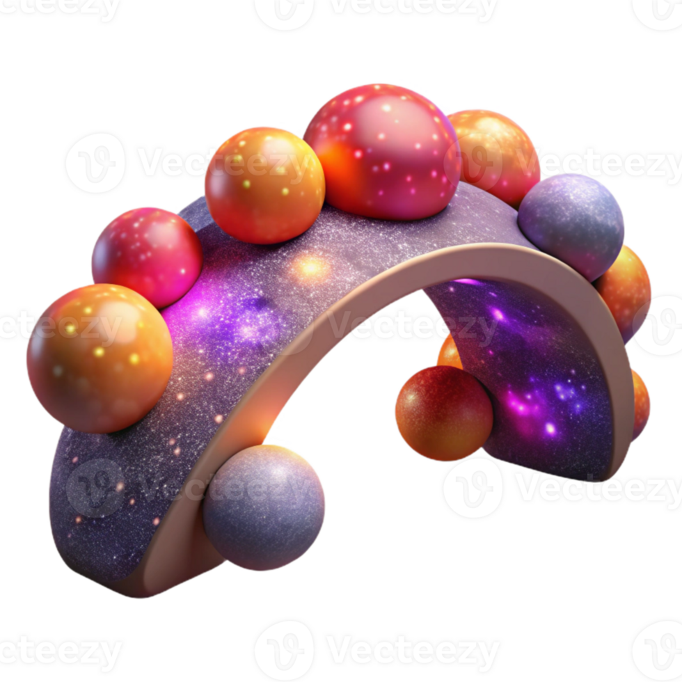 Cosmic Orb Arc 3d Render Of Glittering Celestial Sphere 56087922 Png