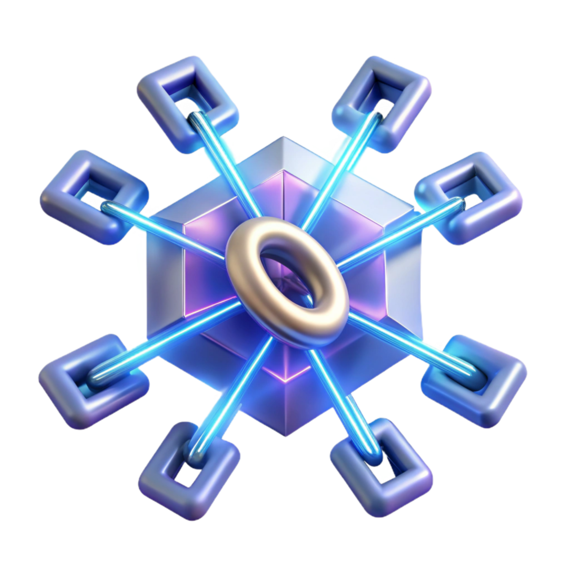 Interconnected System Network Hub Data Flow Centralized Core 3d Structure Abstract