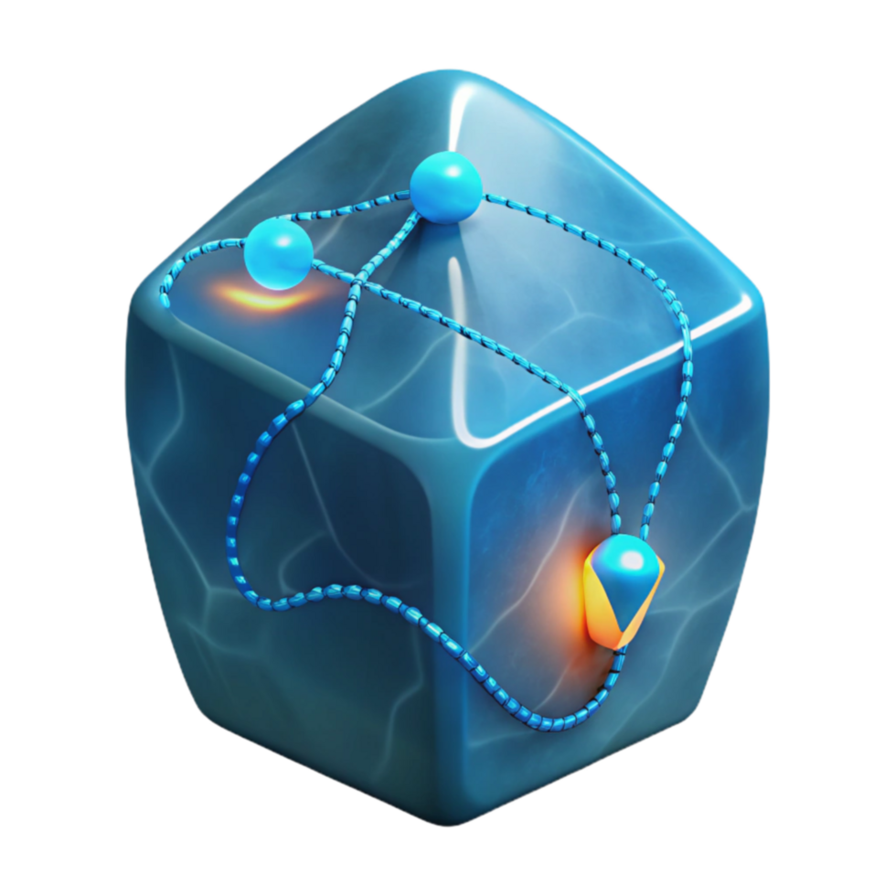 Networked Cube Abstract 3d Model Of Interconnected Nodes 56091785 Png