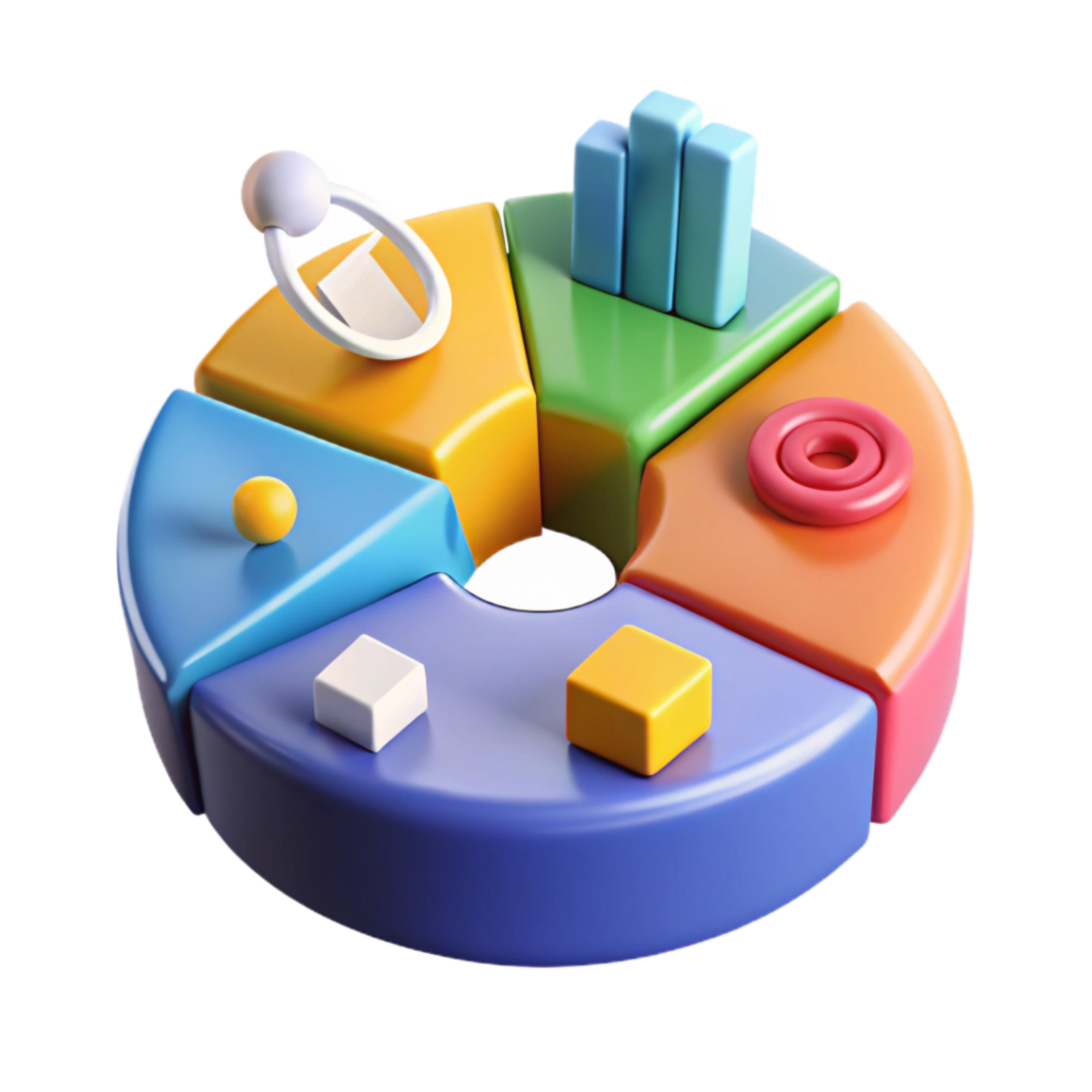 Colorful 3d Data Visualization Charts Graphs 56092793 Png