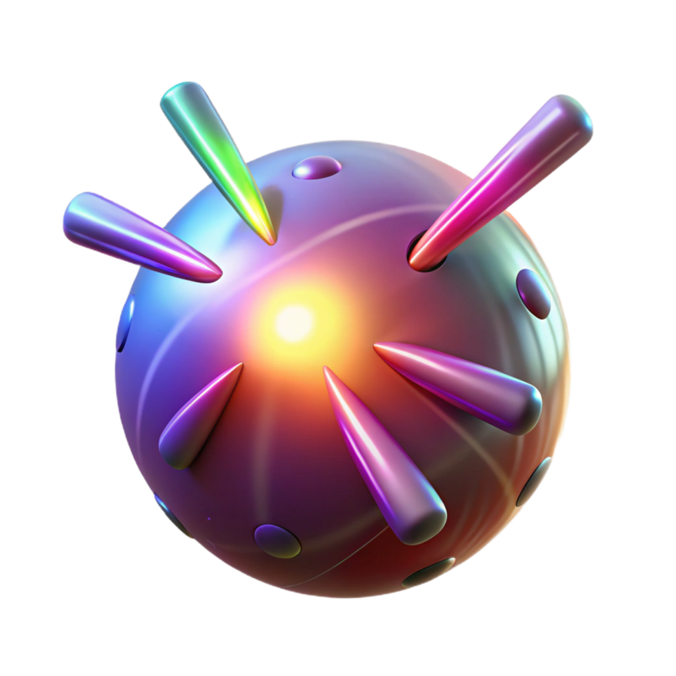 Abstract 3d Render Of A Colorful Orb With Protrusions 56093717 Png