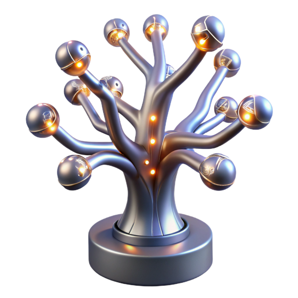 Abstract Metallic Tree Sculpture with Illuminated Nodes 56093883 PNG Abstract Metallic Tree Sculpture with Illuminated Nodes 56093883 PNG
