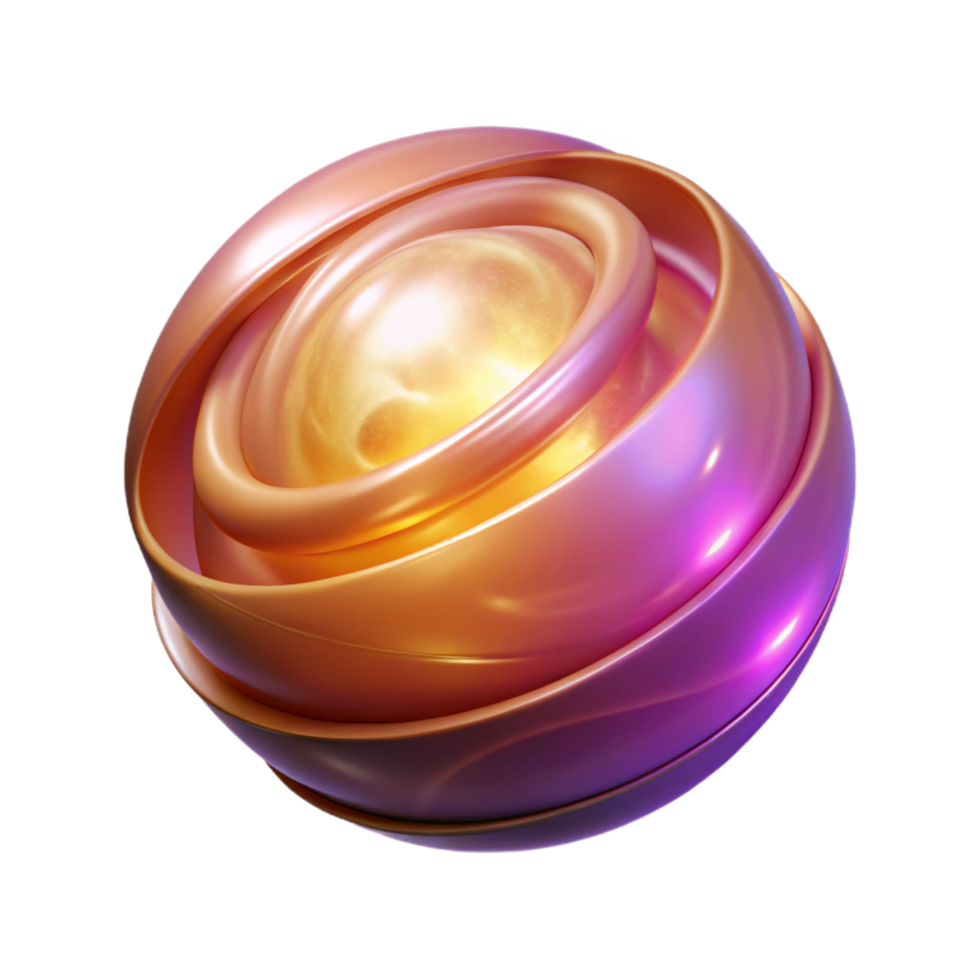 Abstract 3d Render Interlocking Metallic Sphere With Gradient 56096844 Png