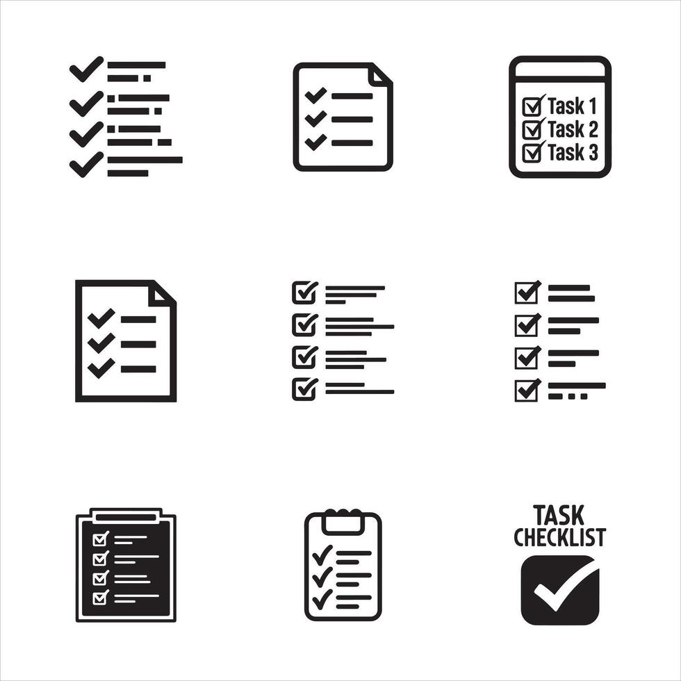 Checklist icons set 56107769 Vector Art at Vecteezy