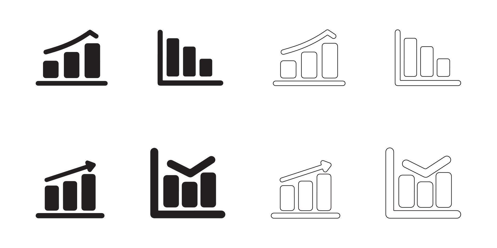 Minimalist Bar Graph Icons Collection 56107791 Vector Art At Vecteezy