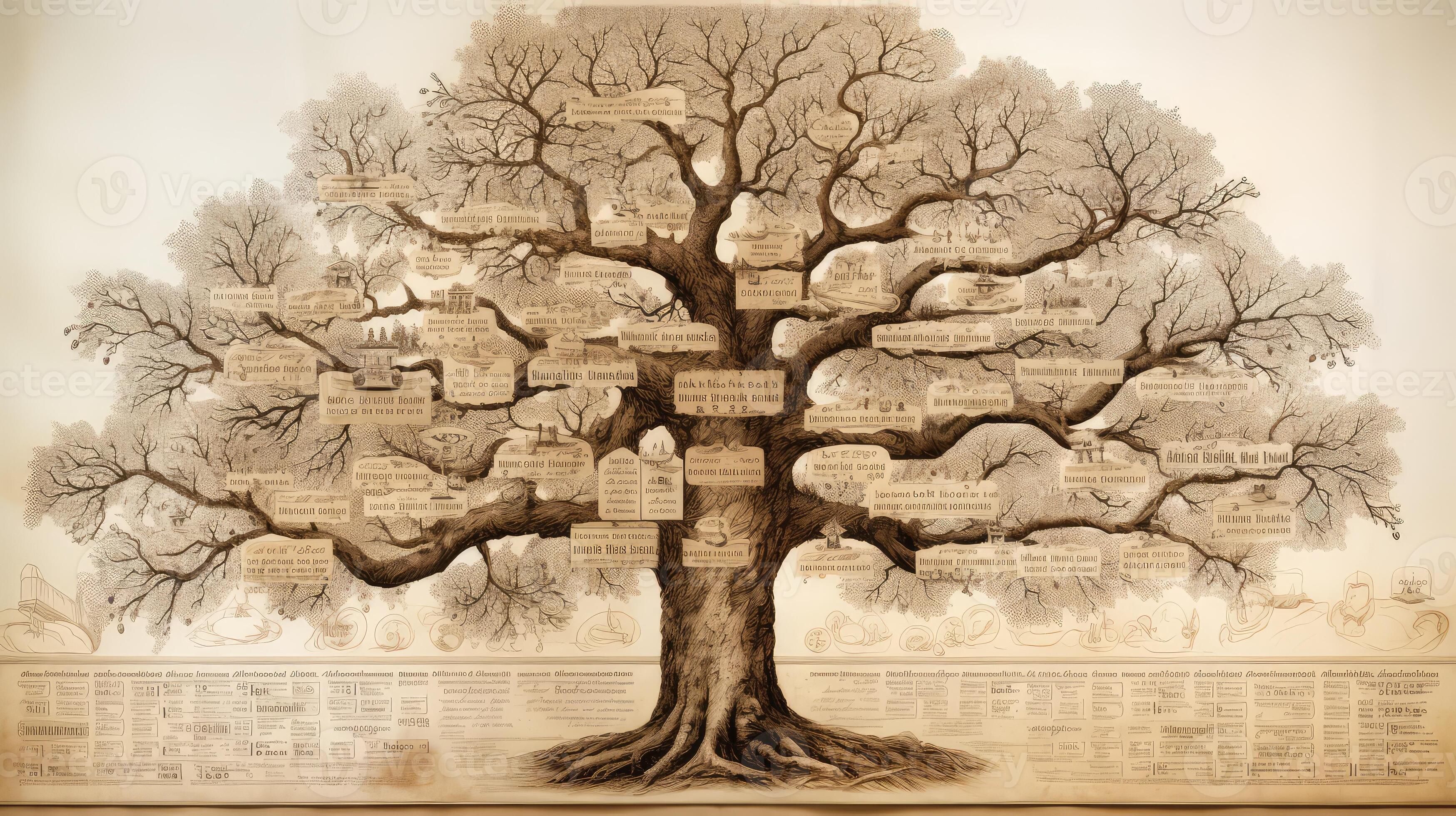 lineage tree engraving 56112572 Stock Photo at Vecteezy