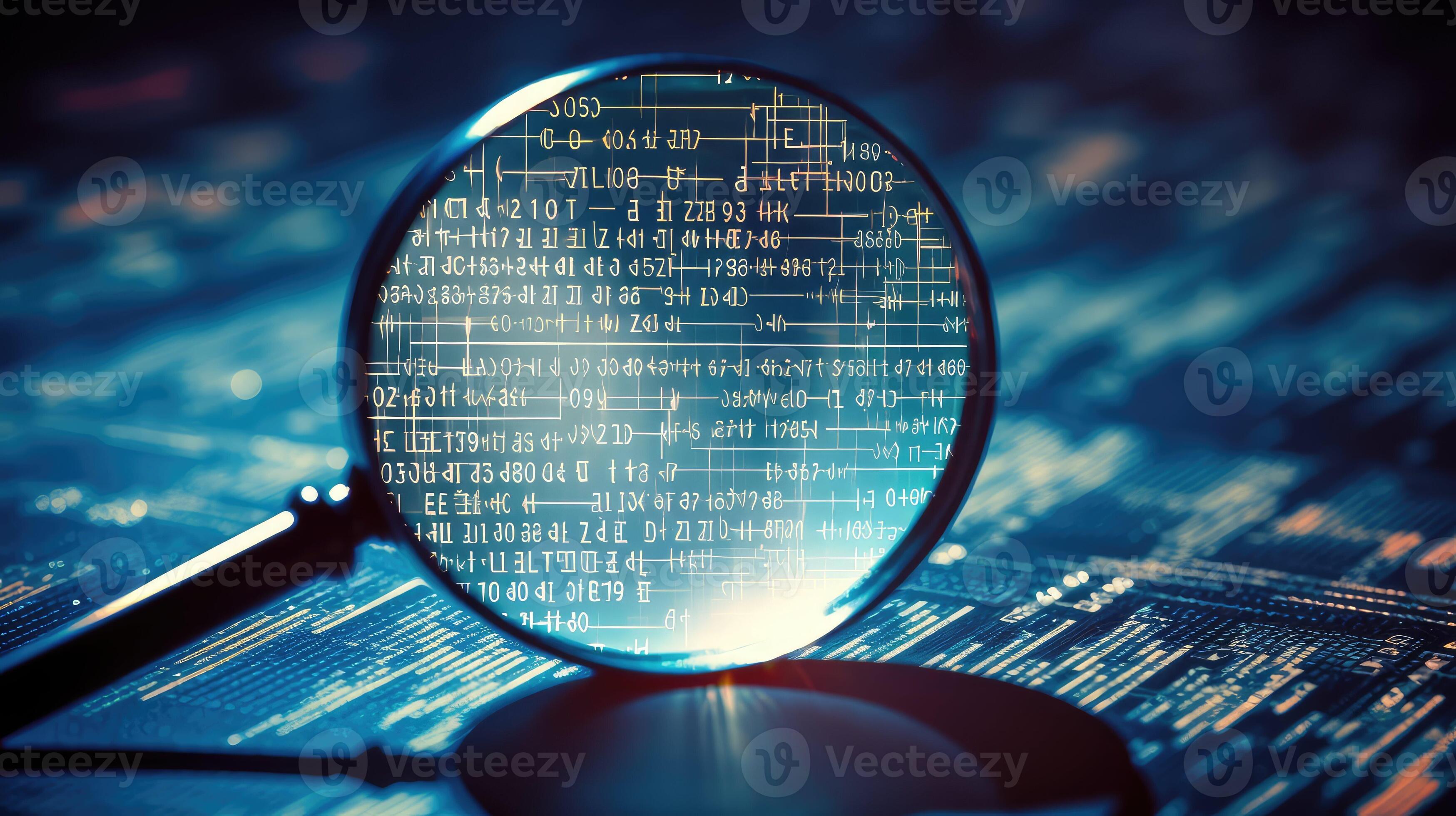 inspection magnifying glass code 56133628 Stock Photo at Vecteezy