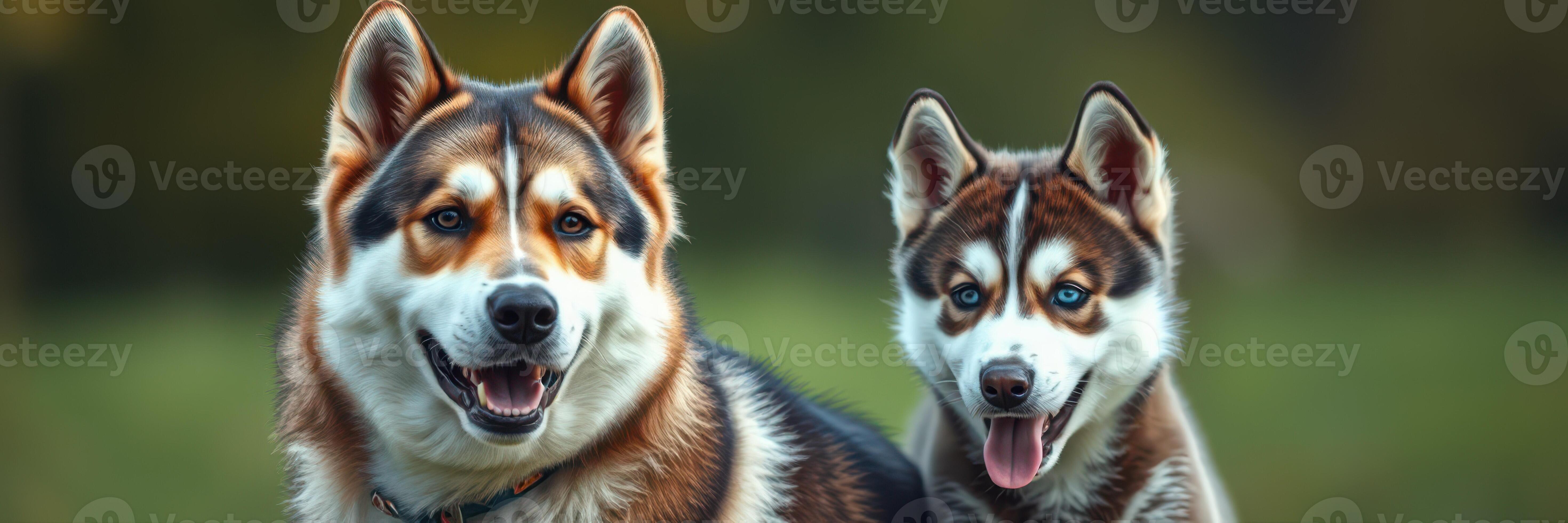 Two cheerful dogs in a sunny park enjoying a playful afternoon together making memories 56152184 ...