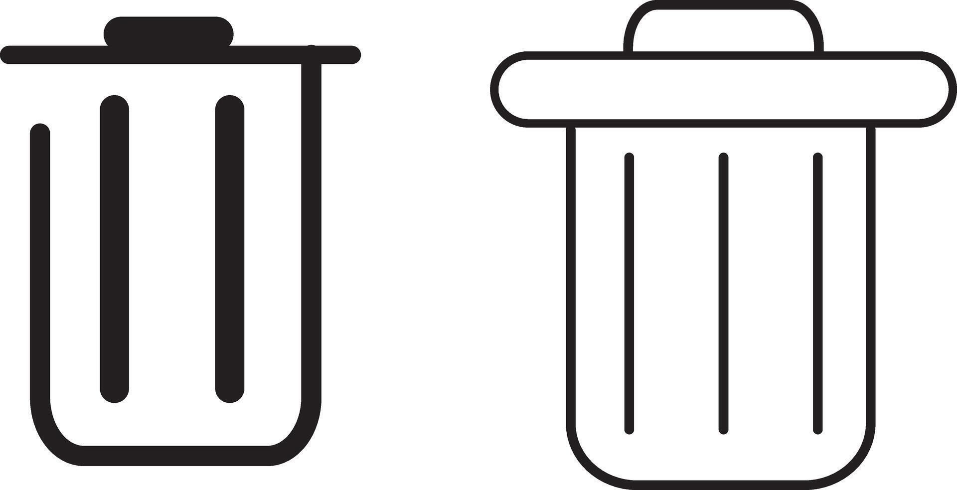 Garbage Can Icons set, Bin Line Icon, Multi Series 56170286 Vector Art at Vecteezy