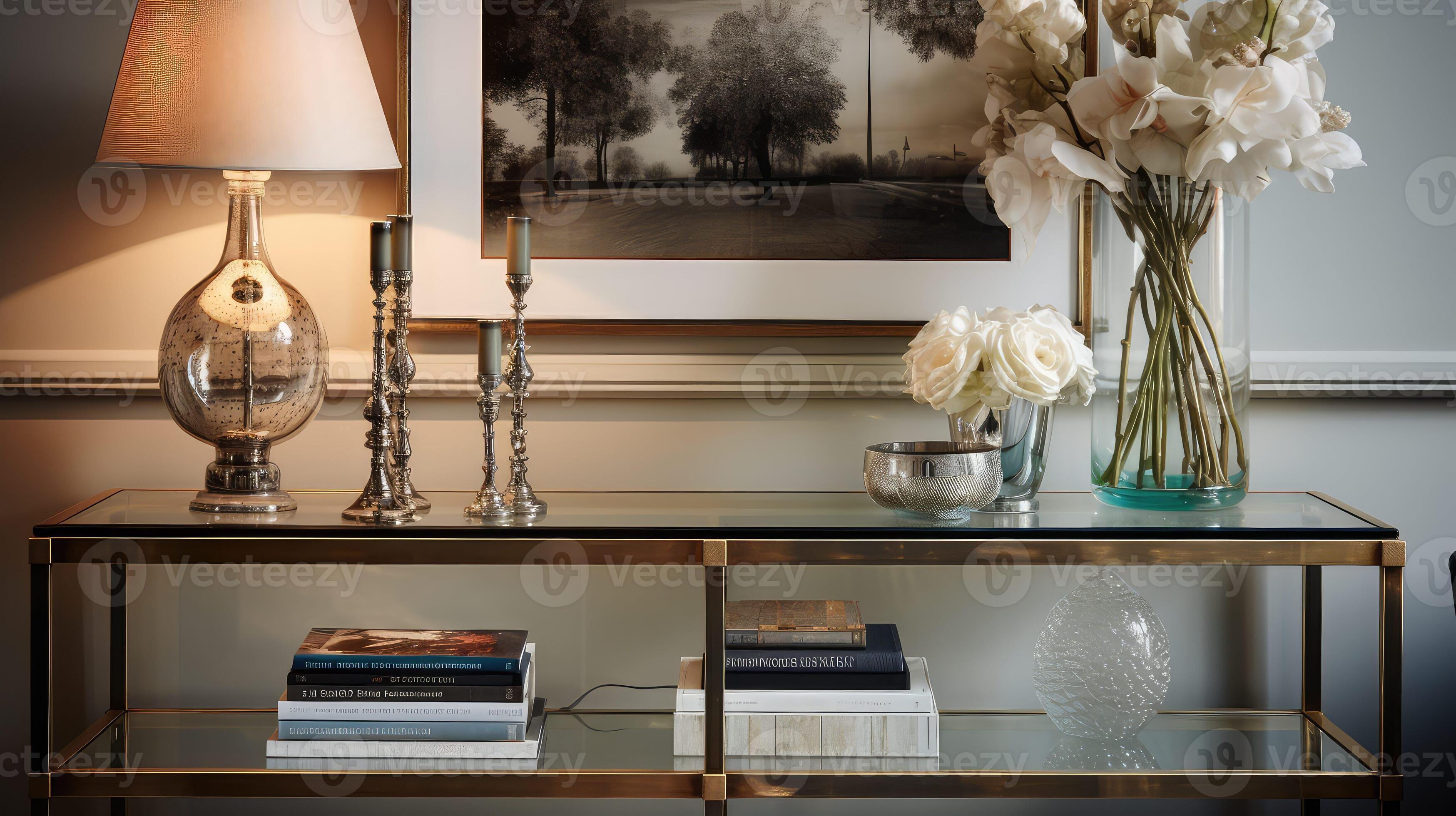 console table glass 56175114 Stock Photo at Vecteezy