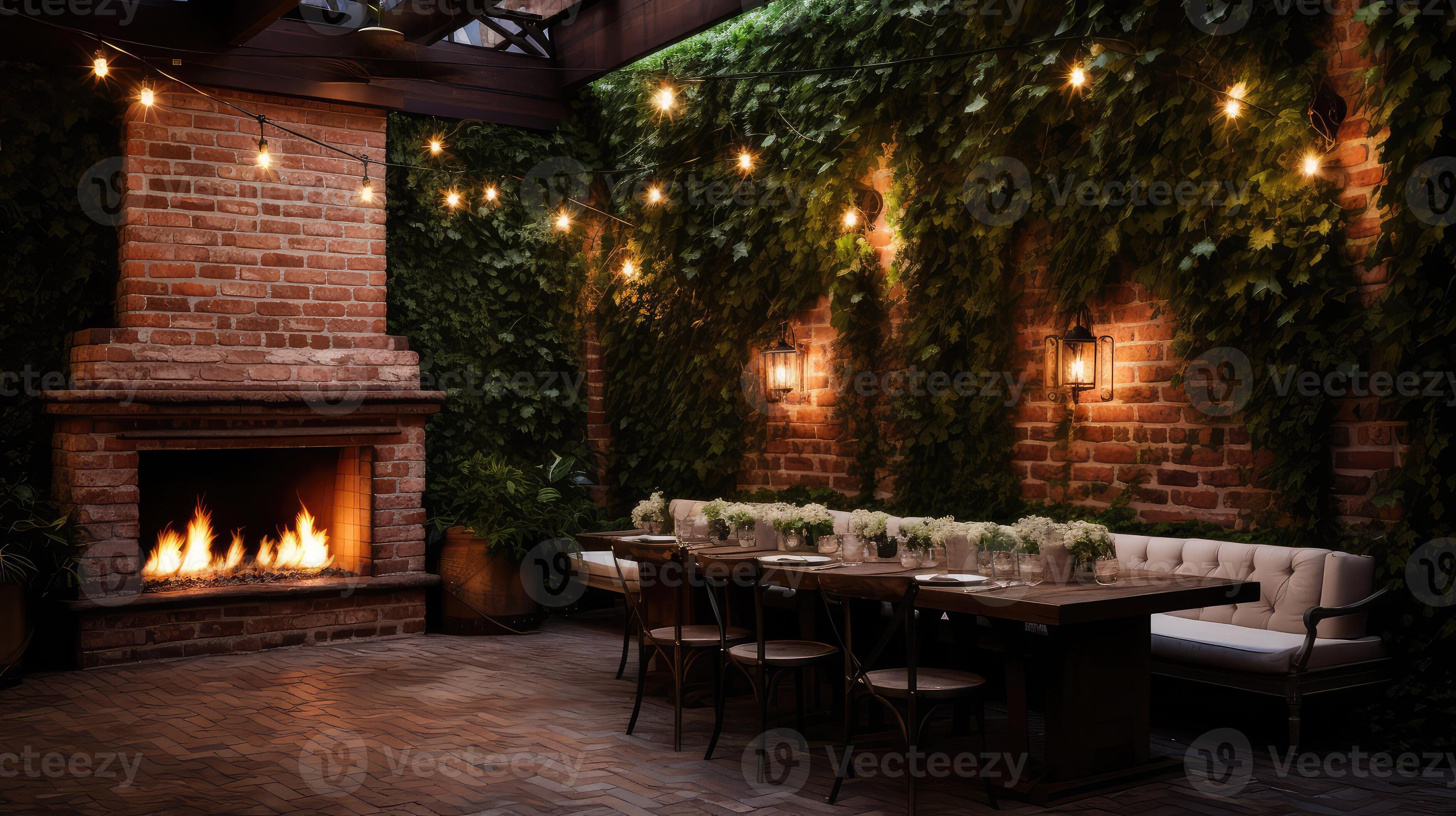 patio brick wall divider 56175727 Stock Photo at Vecteezy