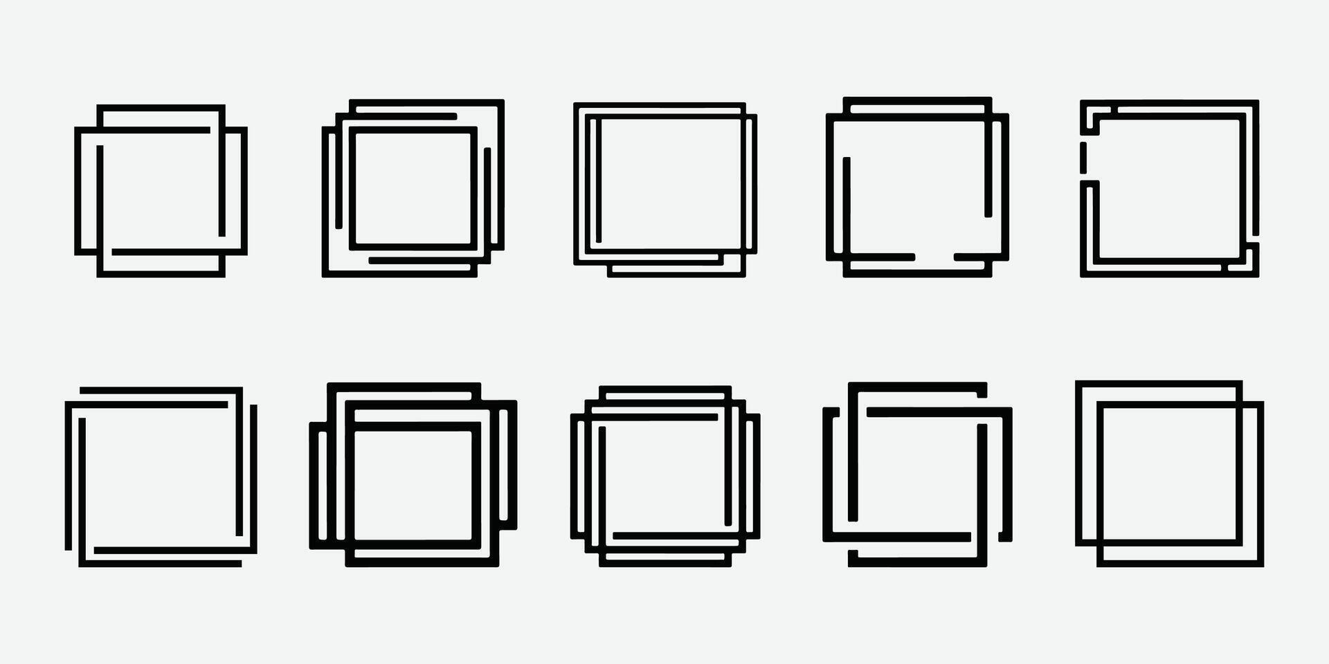 Modern Geometric Square Frames. Geometric Frame Patterns. Creative Geometric Square Shapes ...
