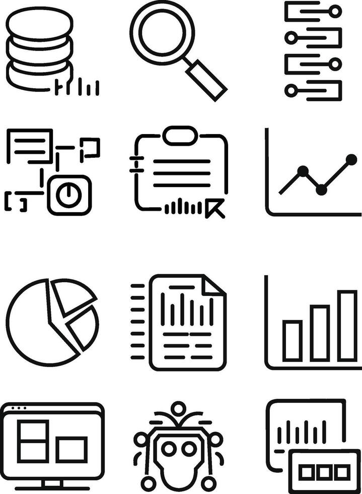 Collection of Modern Technology and Data Analysis Icons 56200160 Vector ...