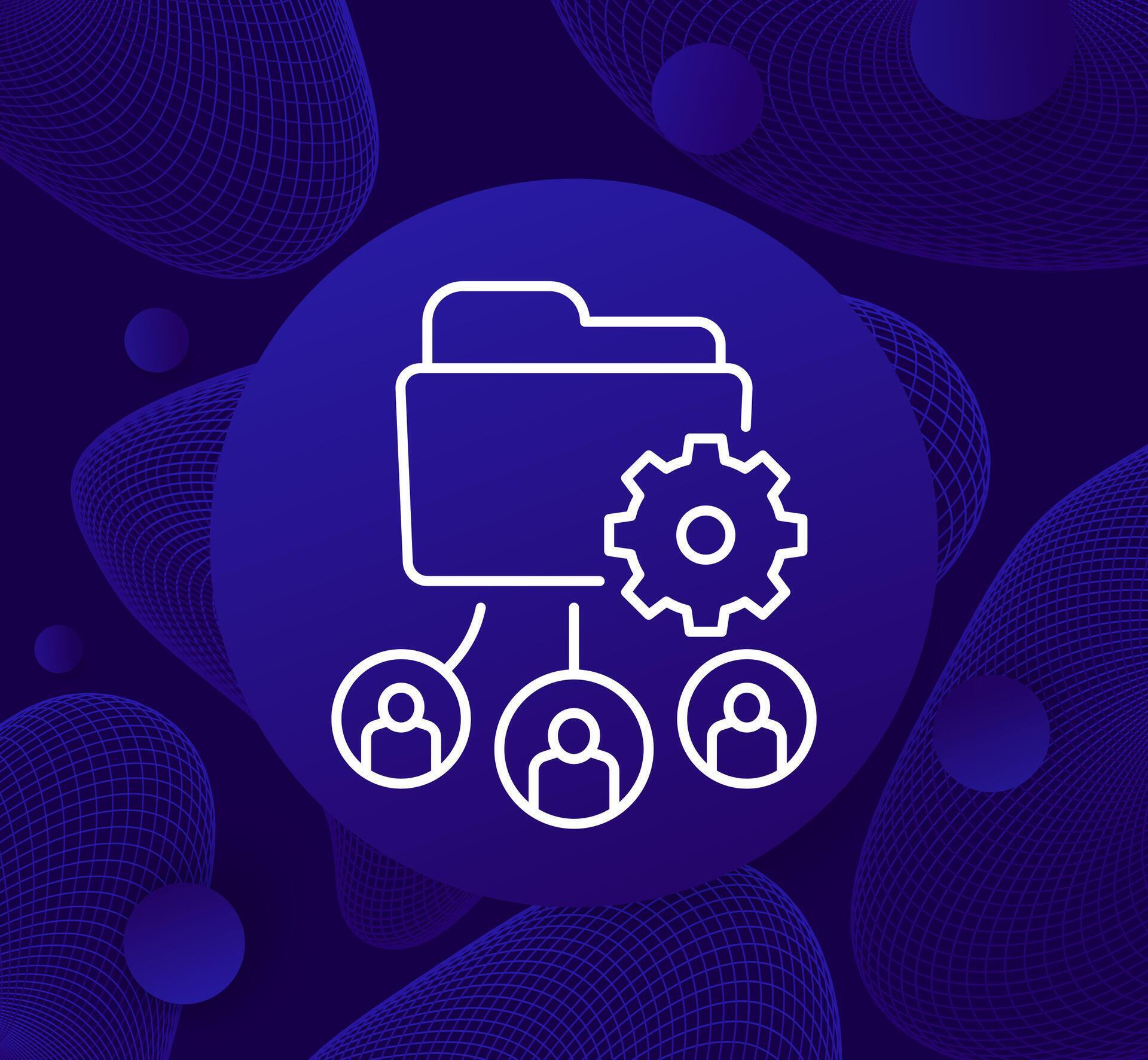 active directory icon with users and folder, line 56202221 Vector Art ...