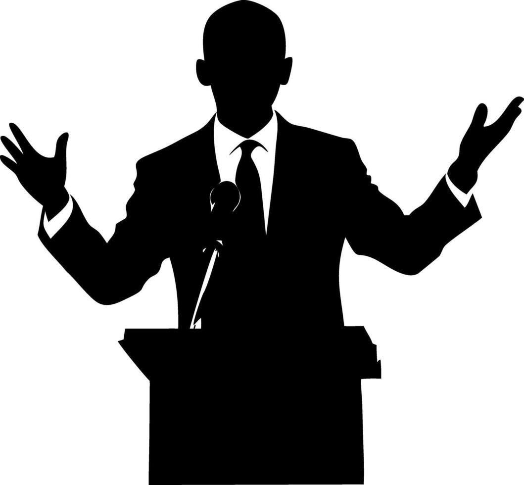 Politician Giving Speech Silhouette for Public Speaking Design Uses ... Politician Giving Speech Silhouette for Public Speaking Design Uses ...