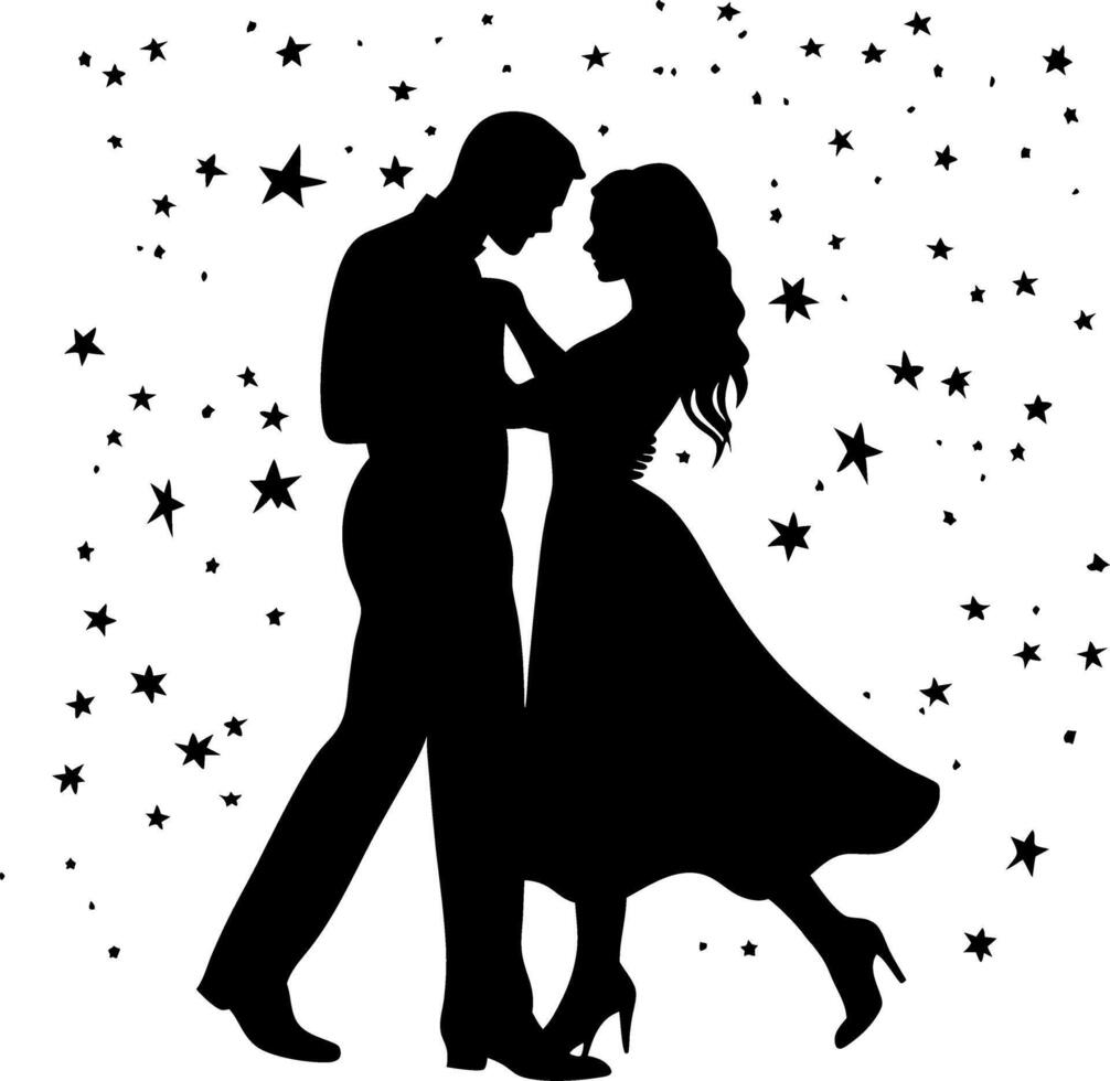 Romantic Couple Dancing Silhouette Dancing Silhouette Couple Dancers
