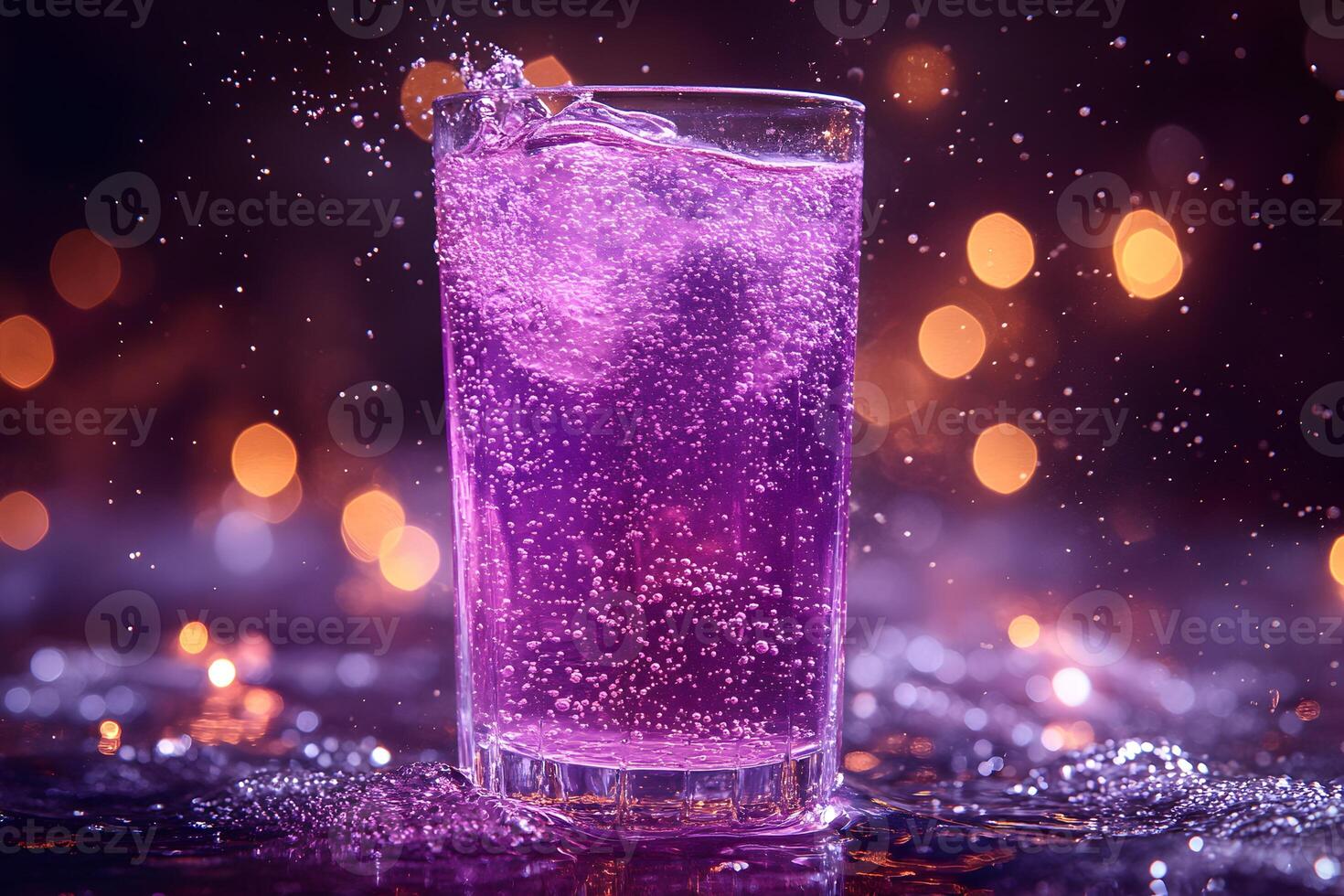 Vibrant Fizzy Purple Drink with Bokeh for Refreshing Beverage Design 56218421 Stock Photo at ...