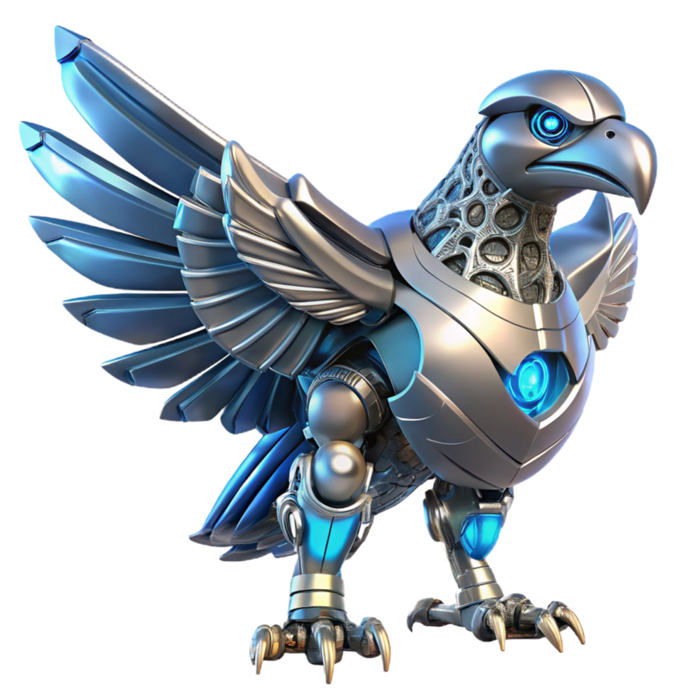 Mechanical Avian Robot Futuristic Design, Chrome Wings, and Advanced ... Mechanical Avian Robot Futuristic Design, Chrome Wings, and Advanced ...