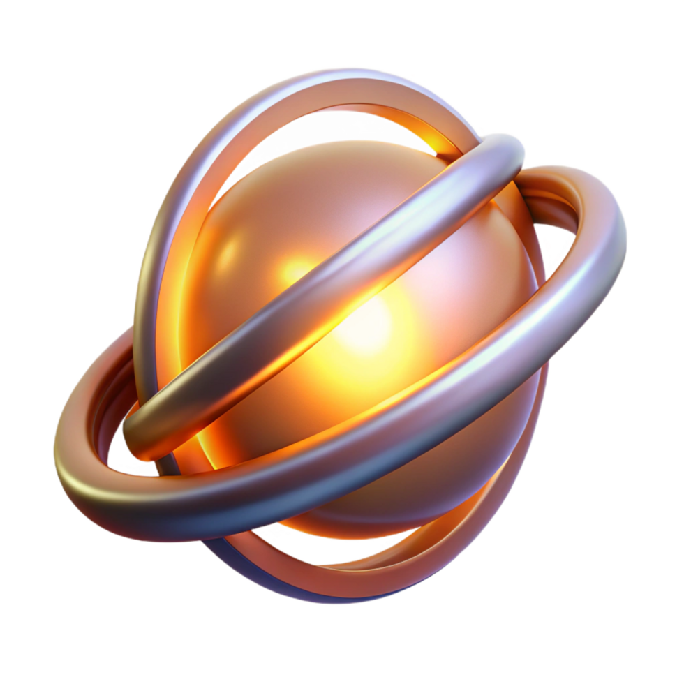 Abstract 3d Render Glowing Orb With Intertwined Rings 56221011 Png