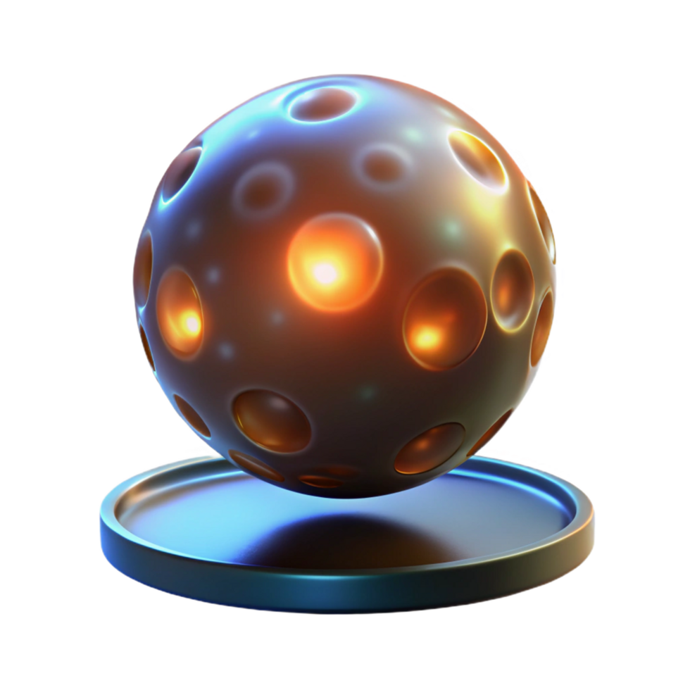 Glowing Orb on Stand Abstract 3D Render of Illuminated Sphere 56221338 PNG
