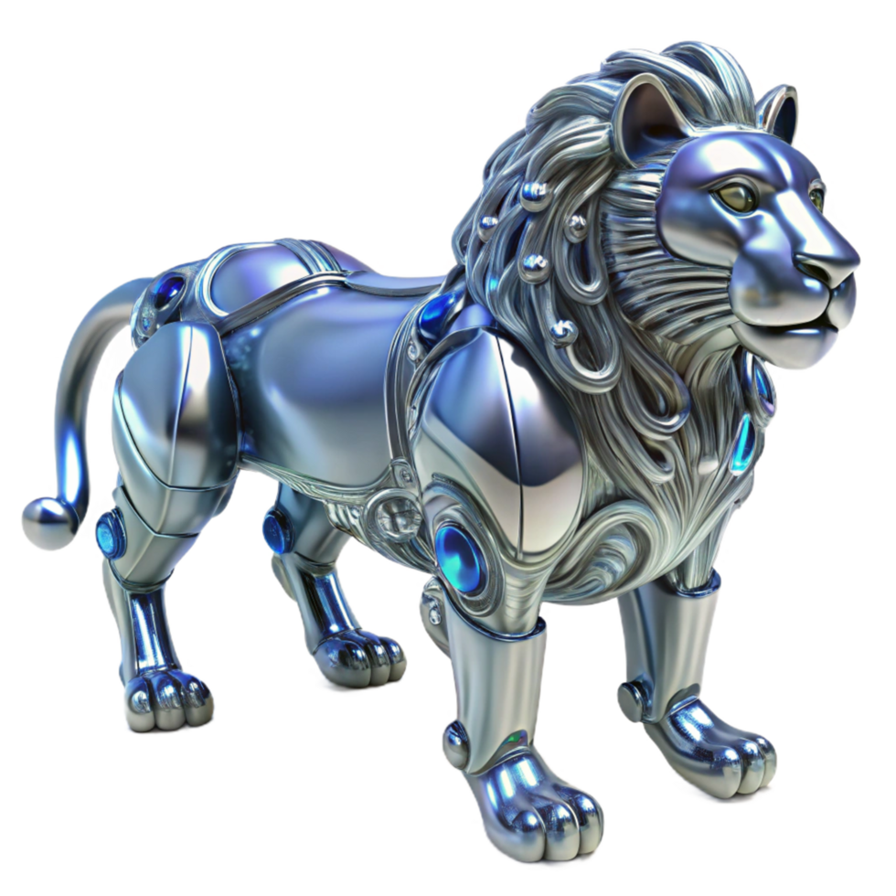 Chrome Lion Robot 56222027 PNG