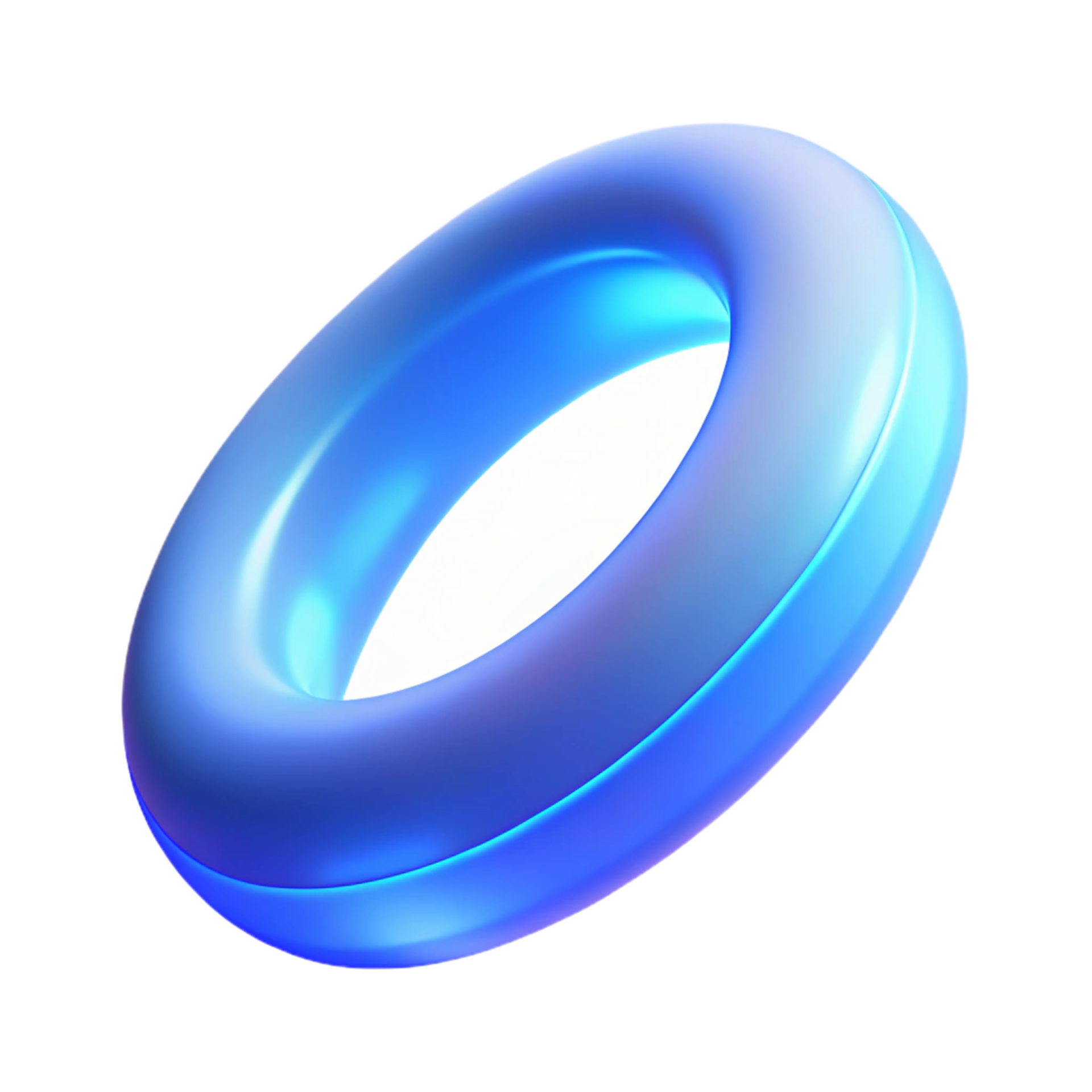 Glowing Blue Torus 3D Render of Abstract Shape 56222731 PNG