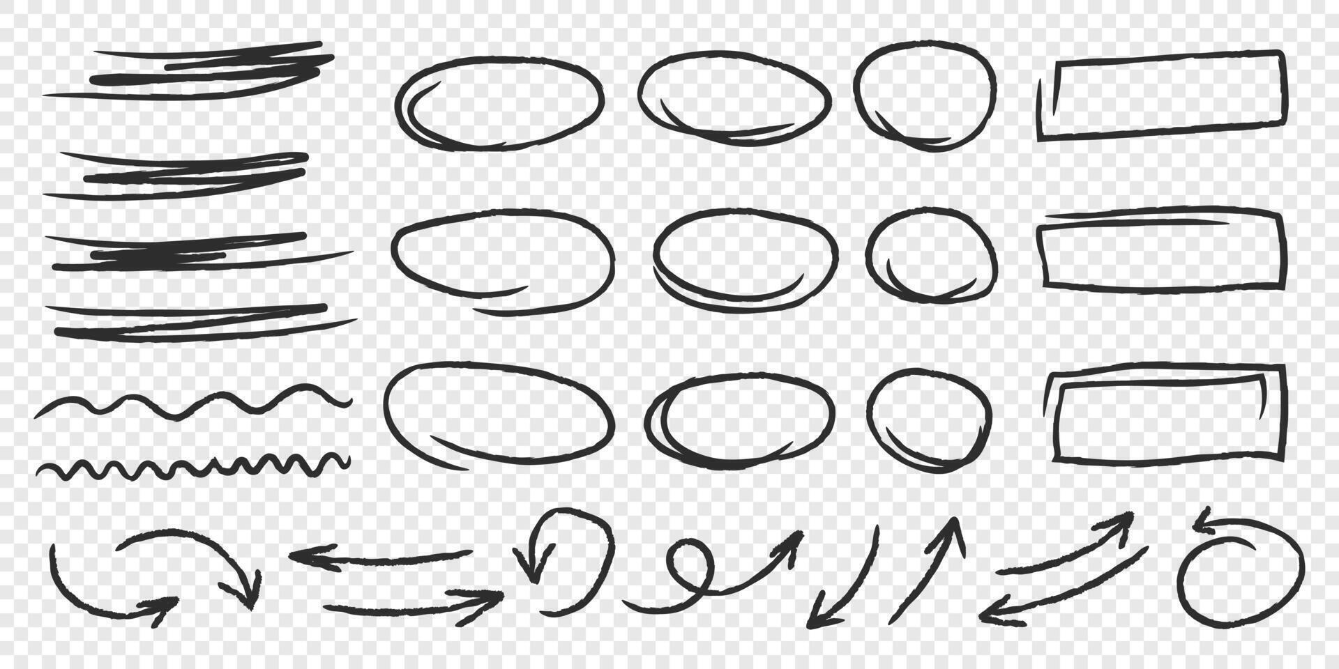 A set of different hand drawn scribbles 56227615 Vector Art at Vecteezy