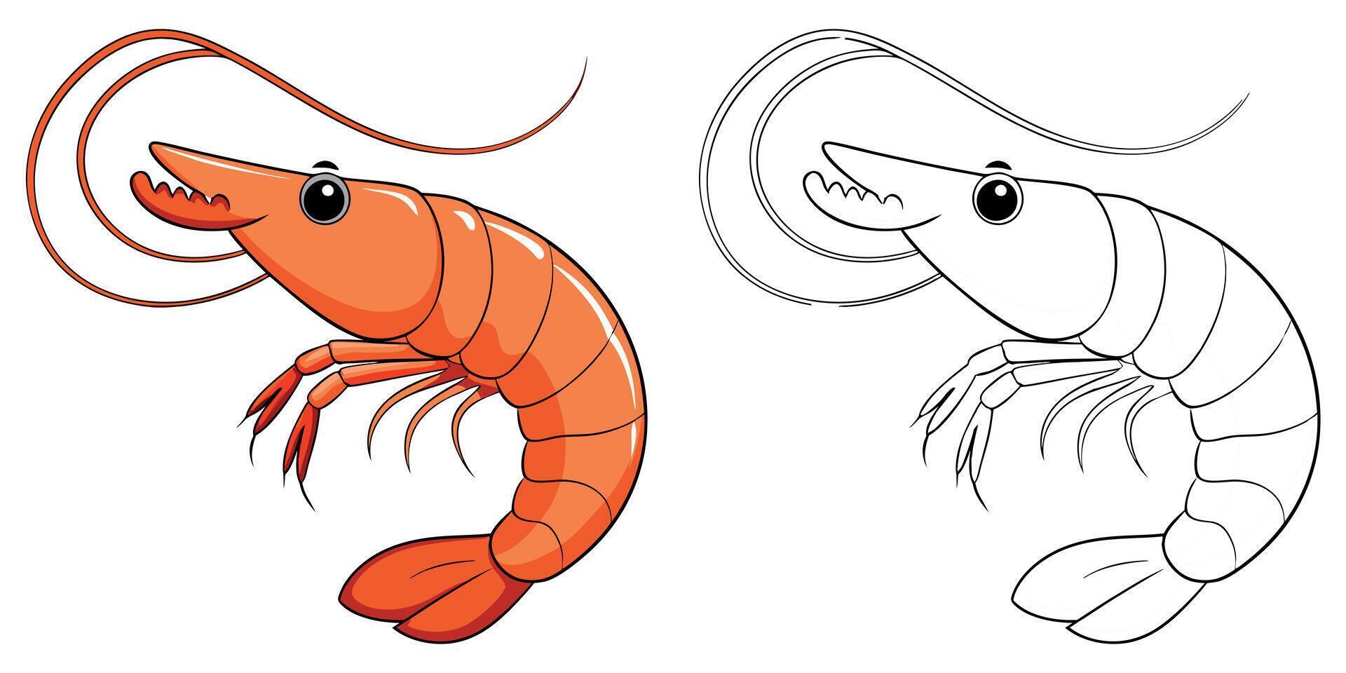 Cute Shrimp Cartoon Coloring Page For Kids 56231151 Vector Art at Vecteezy