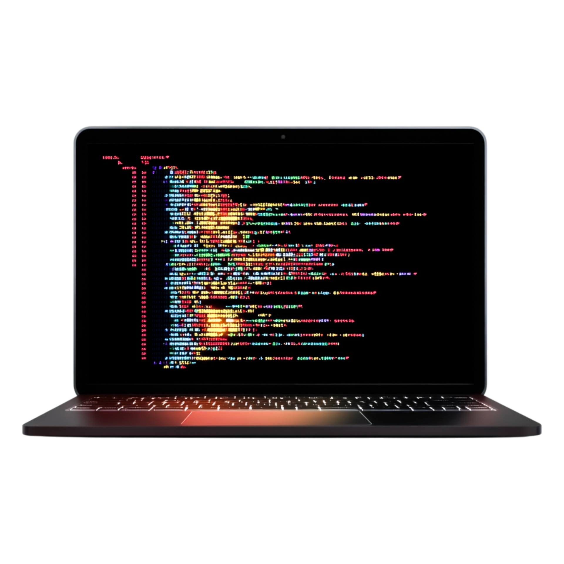 Colorful Code Display On Computer Screen With Dark Background 56254461 Png