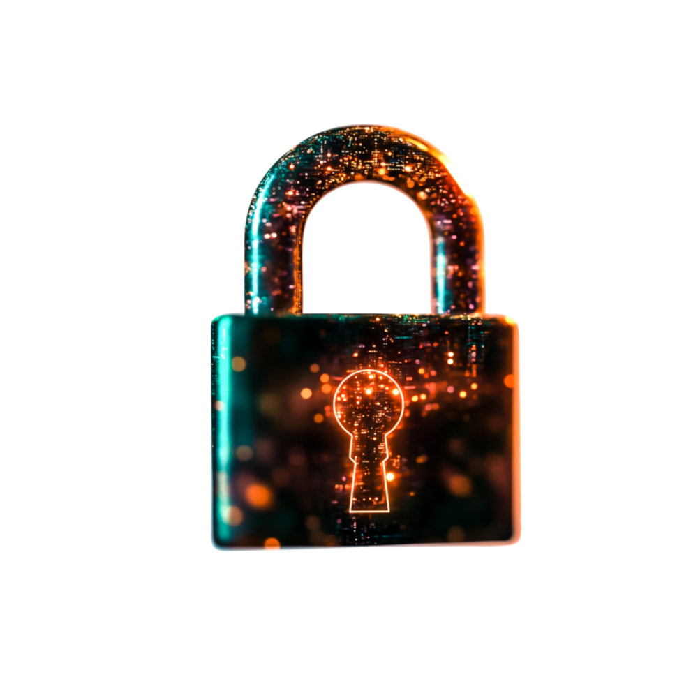 Digital Lock Icon Representing Cybersecurity And Data Protection