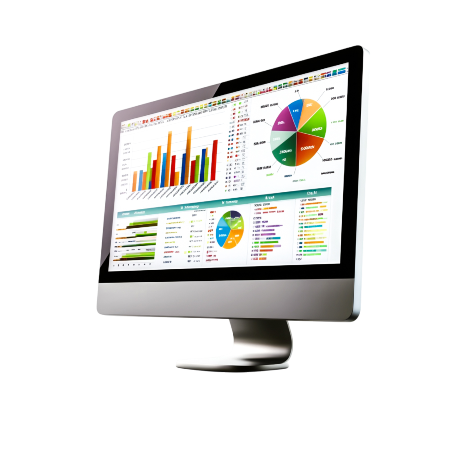 Colorful Data Visualizations on Computer Screen with Graphs and Charts ... Colorful Data Visualizations on Computer Screen with Graphs and Charts ...
