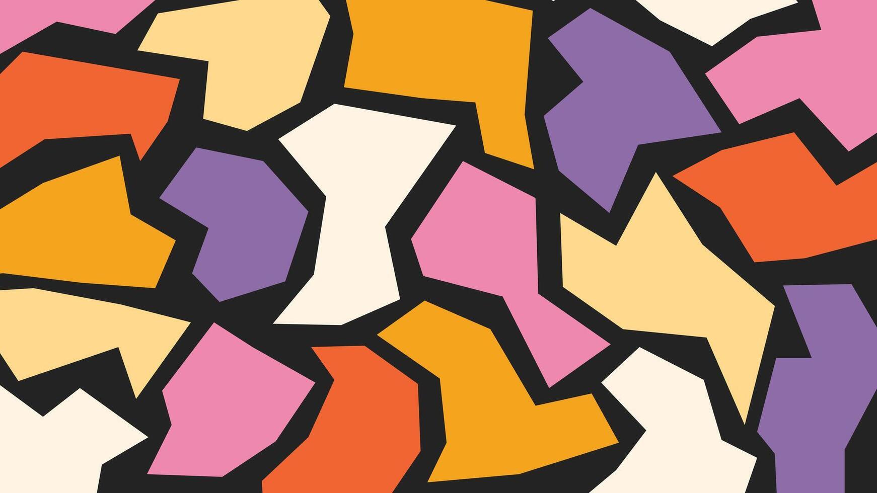 Fun Colorful Doodle Pattern On Black Background Creative Minimalist Style Art Abstract Design