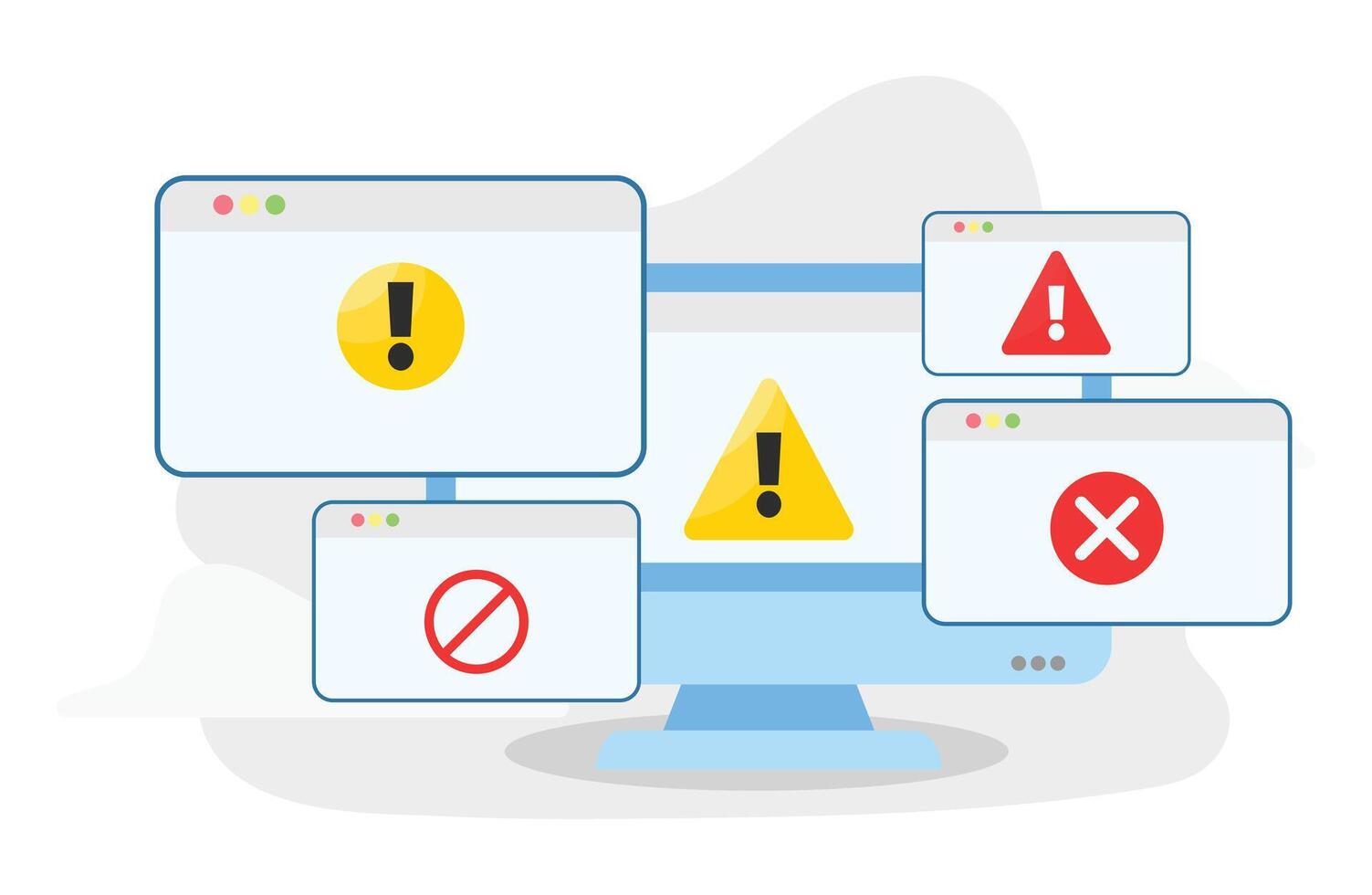 Desktop with many software error 56259486 Vector Art at Vecteezy