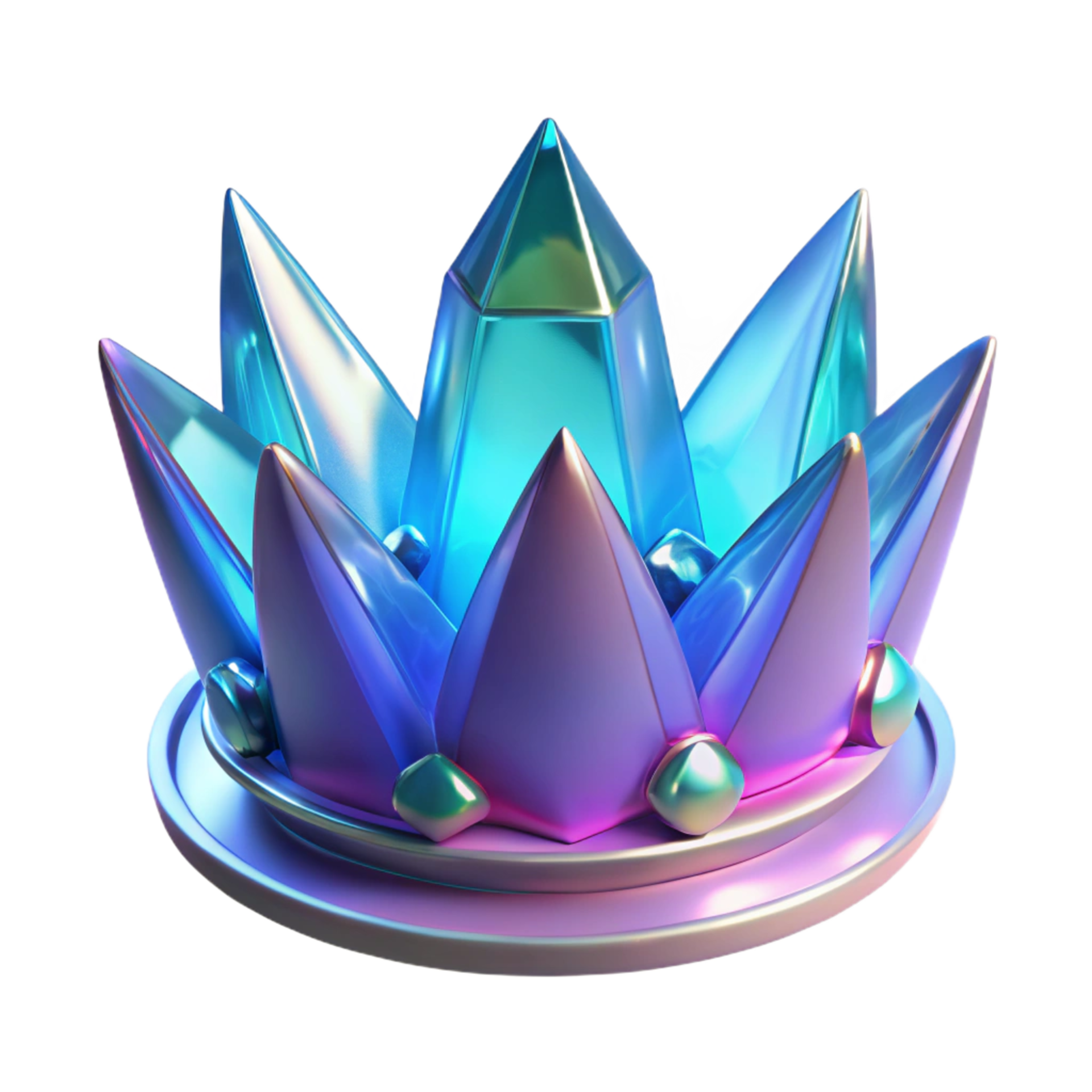 Iridescent Crystal Crown 3d Render Abstract Background Image 56260779 Png