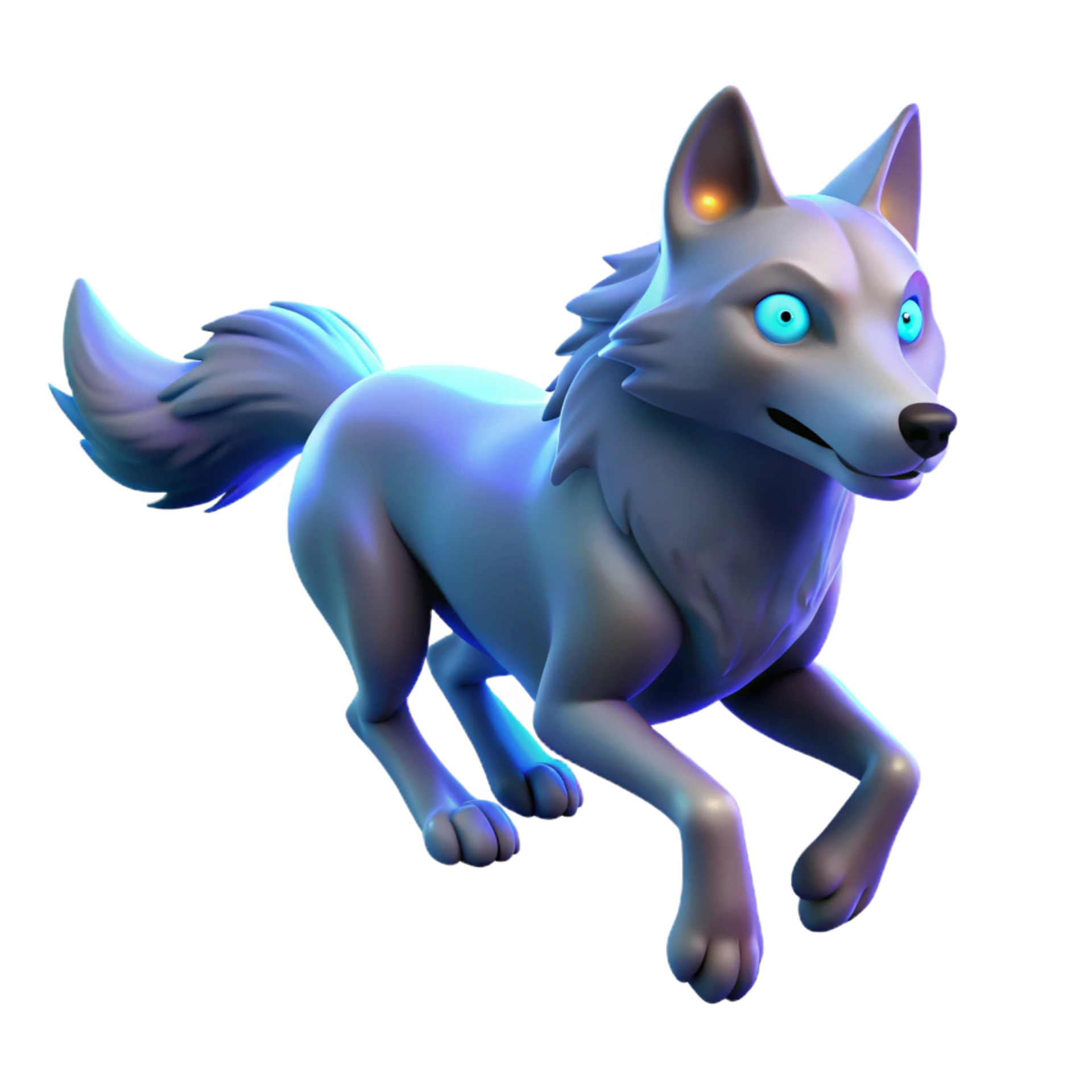 3D Cartoon Wolf Running Animation 56261902 PNG